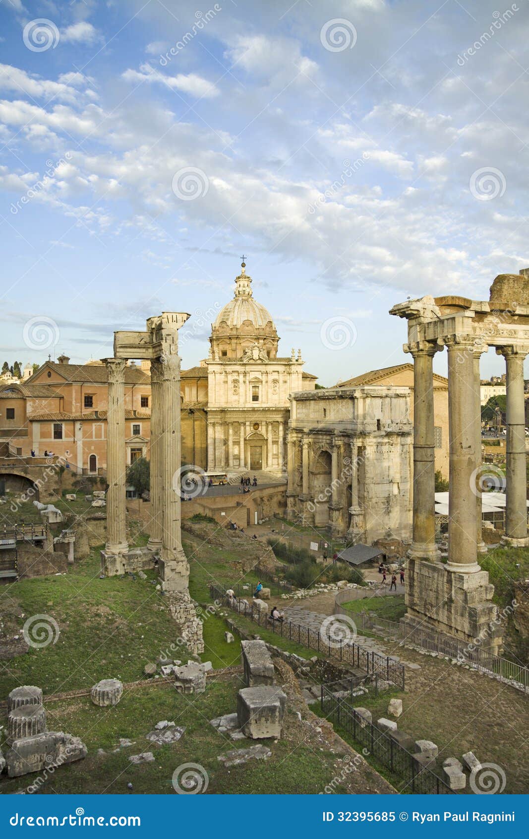 View of the Fori Imperiali in Rome. Stock Image - Image of basilica ...