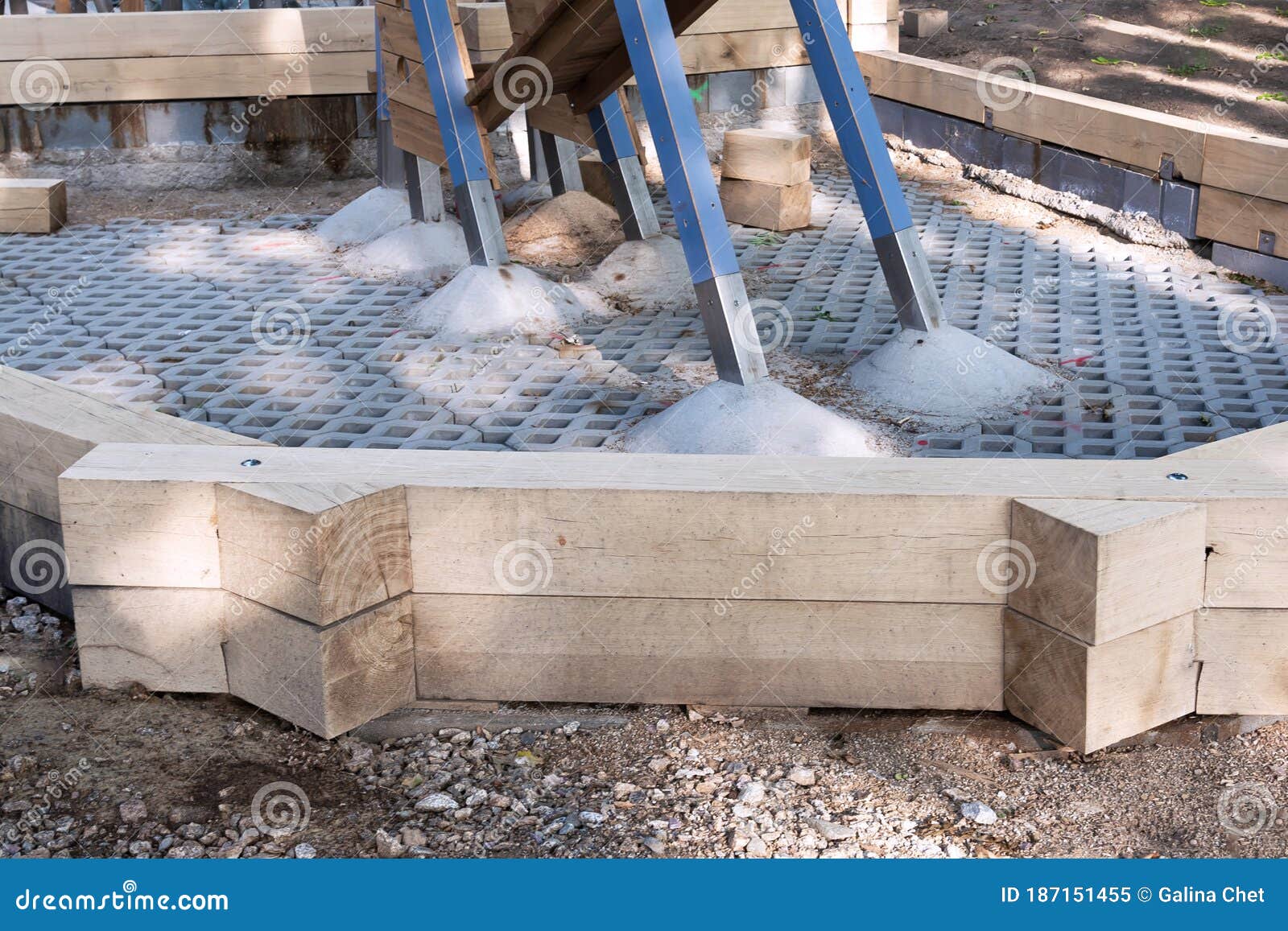 View of the Formwork and Concrete Structural Elements at the ...