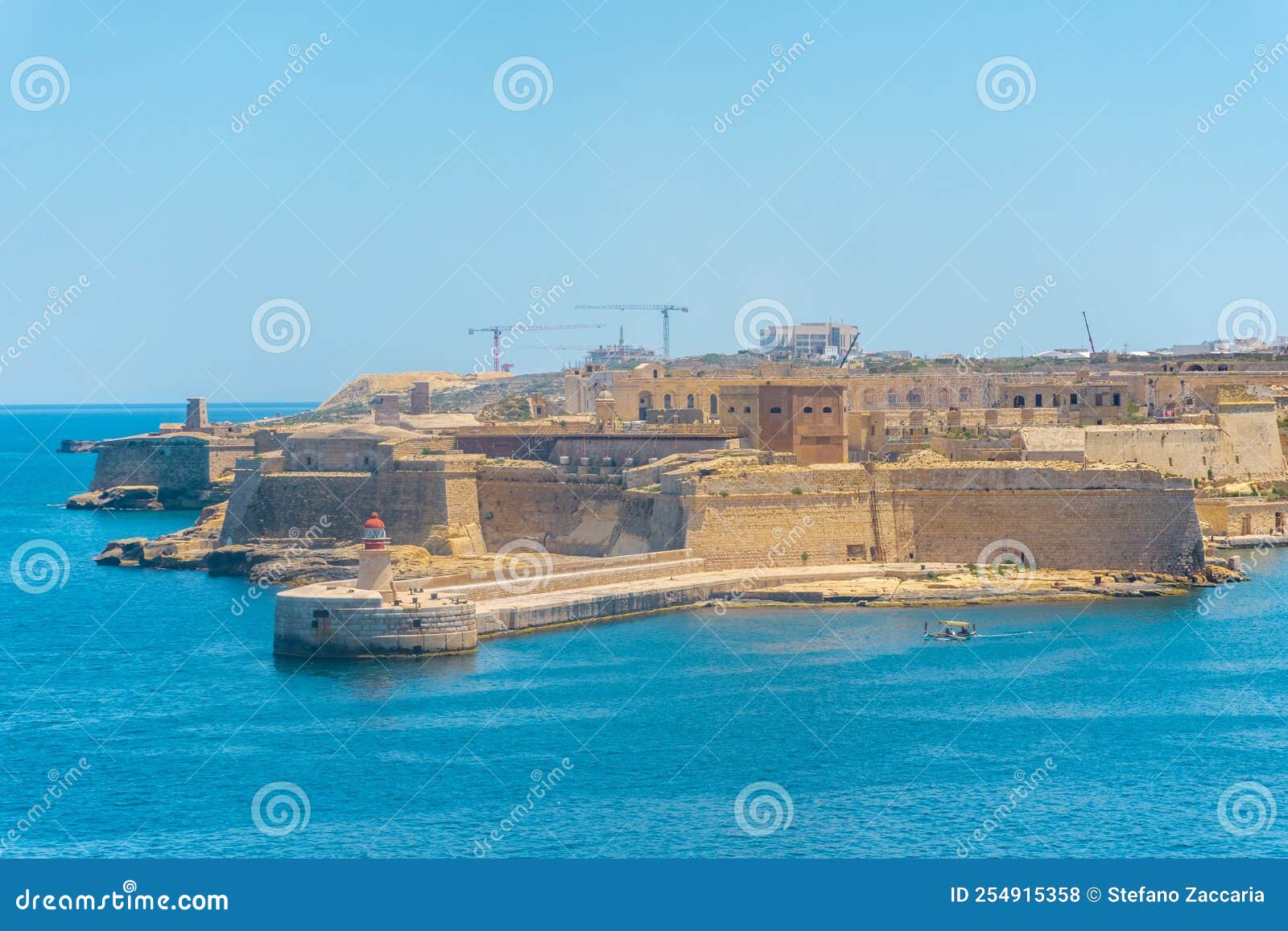 View of Fort Ricasoli from Valletta, Malta Stock Photo - Image of ...