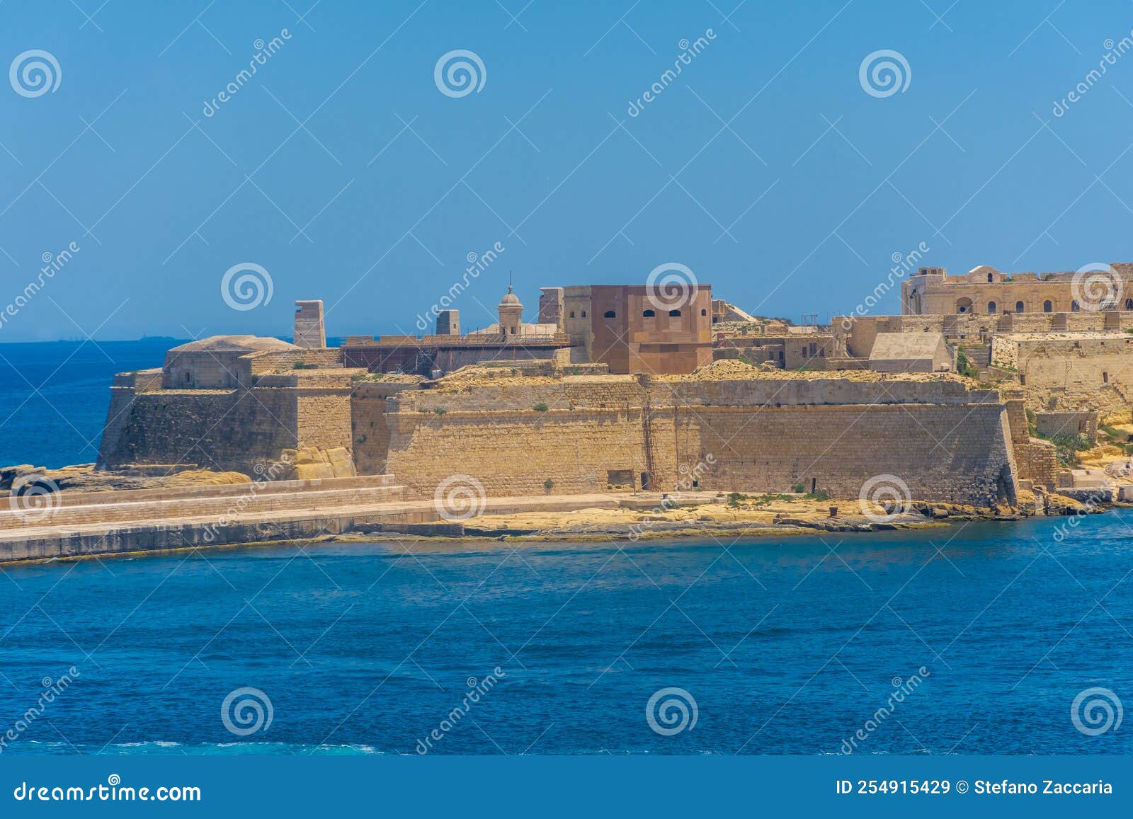 View of Fort Ricasoli from Valletta, Malta Stock Image - Image of ...