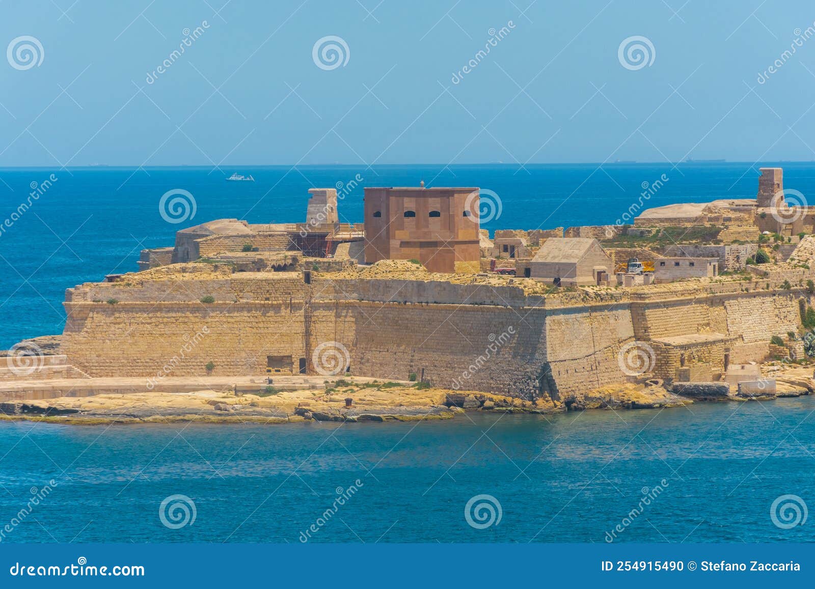 View of Fort Ricasoli from Valletta, Malta Stock Photo - Image of ...