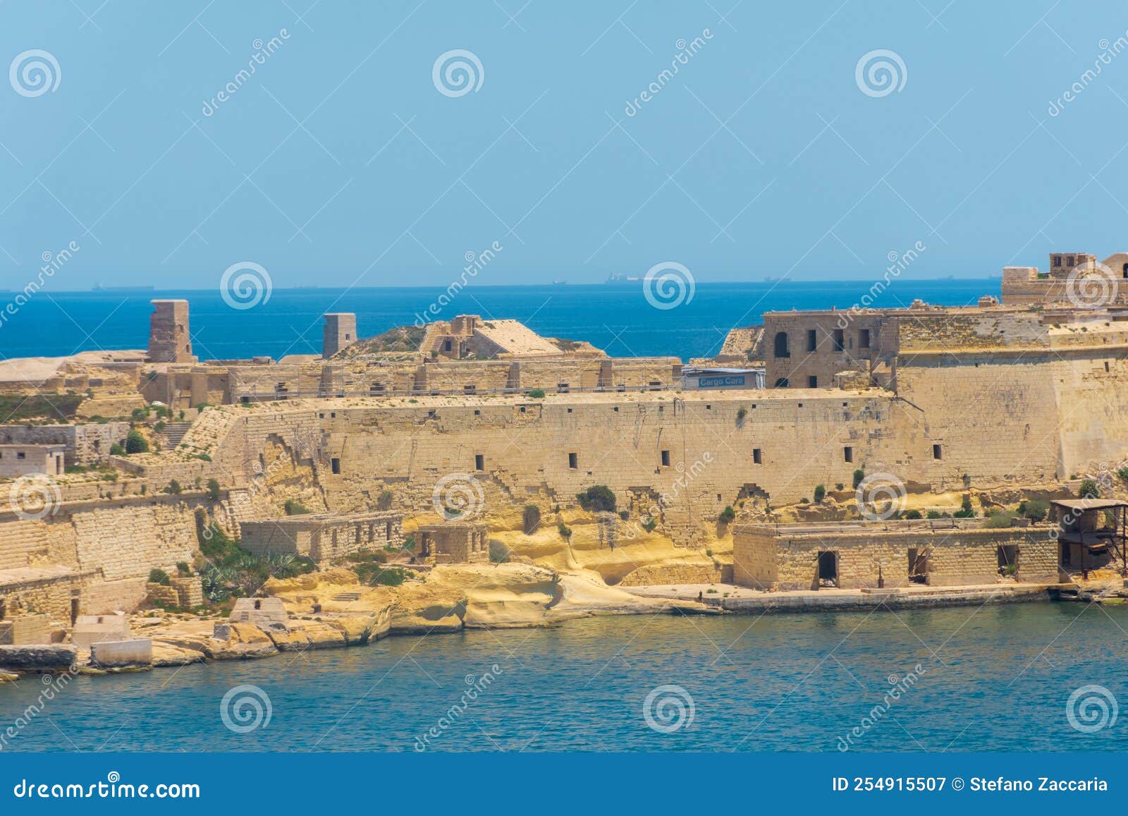 View of Fort Ricasoli from Valletta, Malta Stock Image - Image of ...