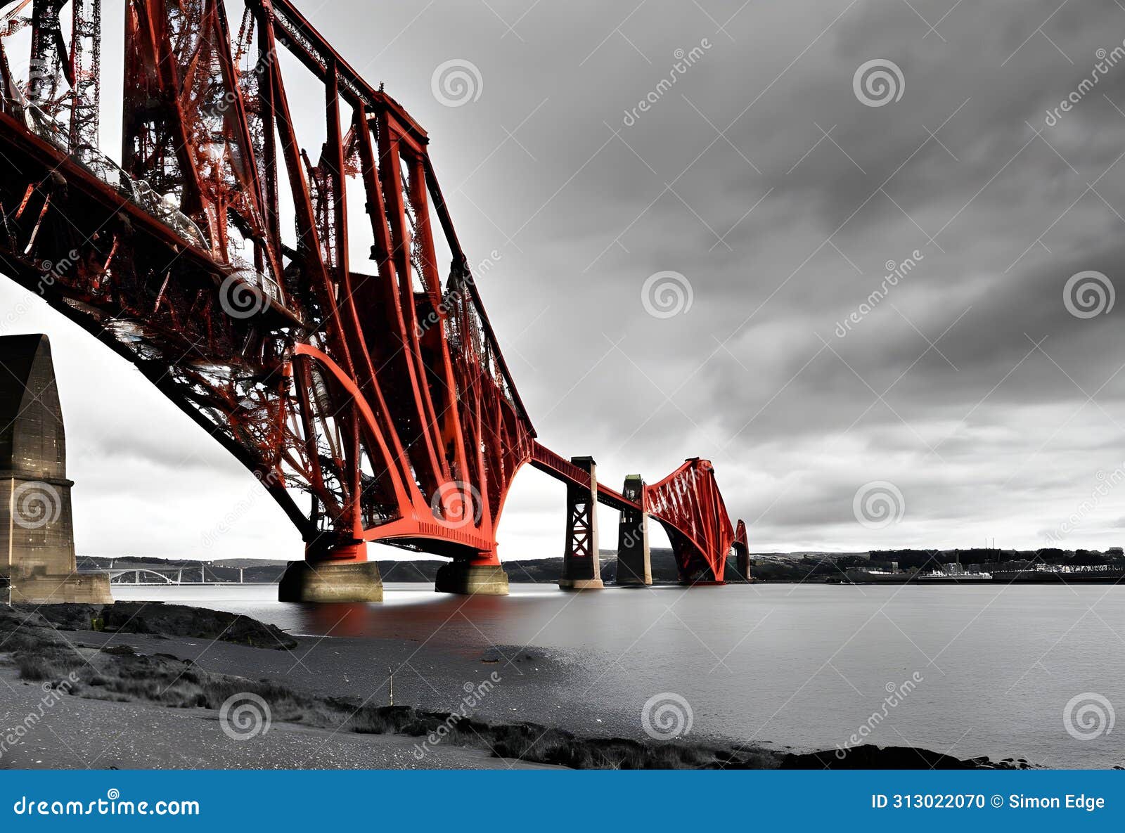 Forth Bridge Set Of Blue Silhouette Isolated On White Cartoon Vector ...