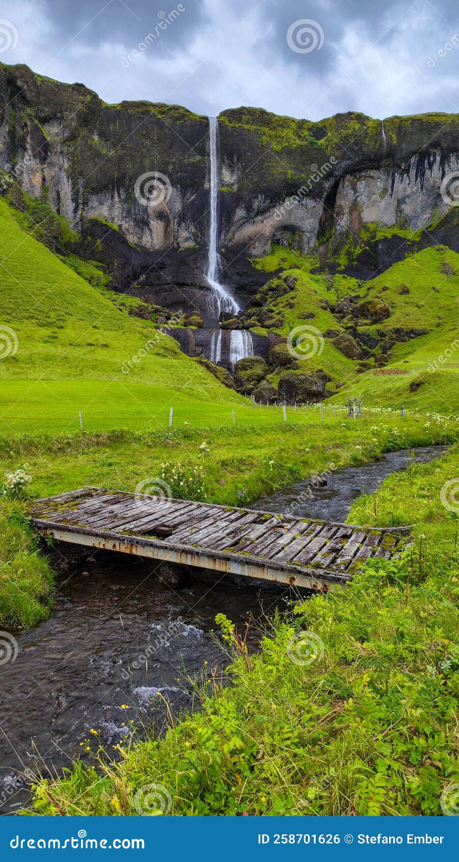 View at Foss a Sidu Waterfall in Iceland Stock Photo - Image of ...