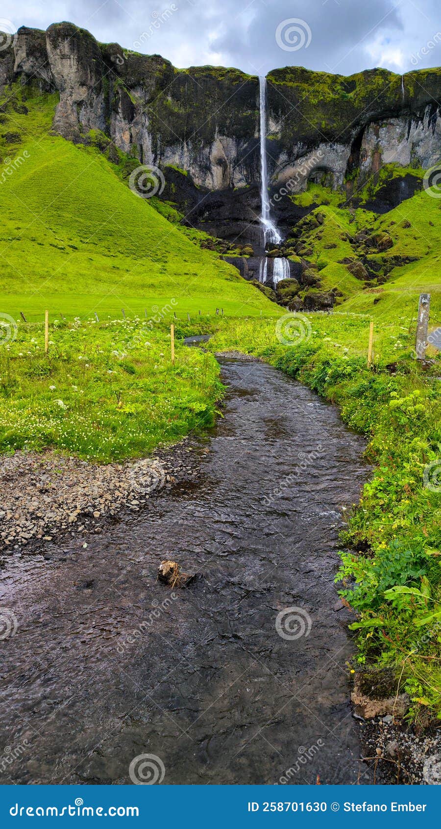View at Foss a Sidu Waterfall in Iceland Stock Photo - Image of famous ...