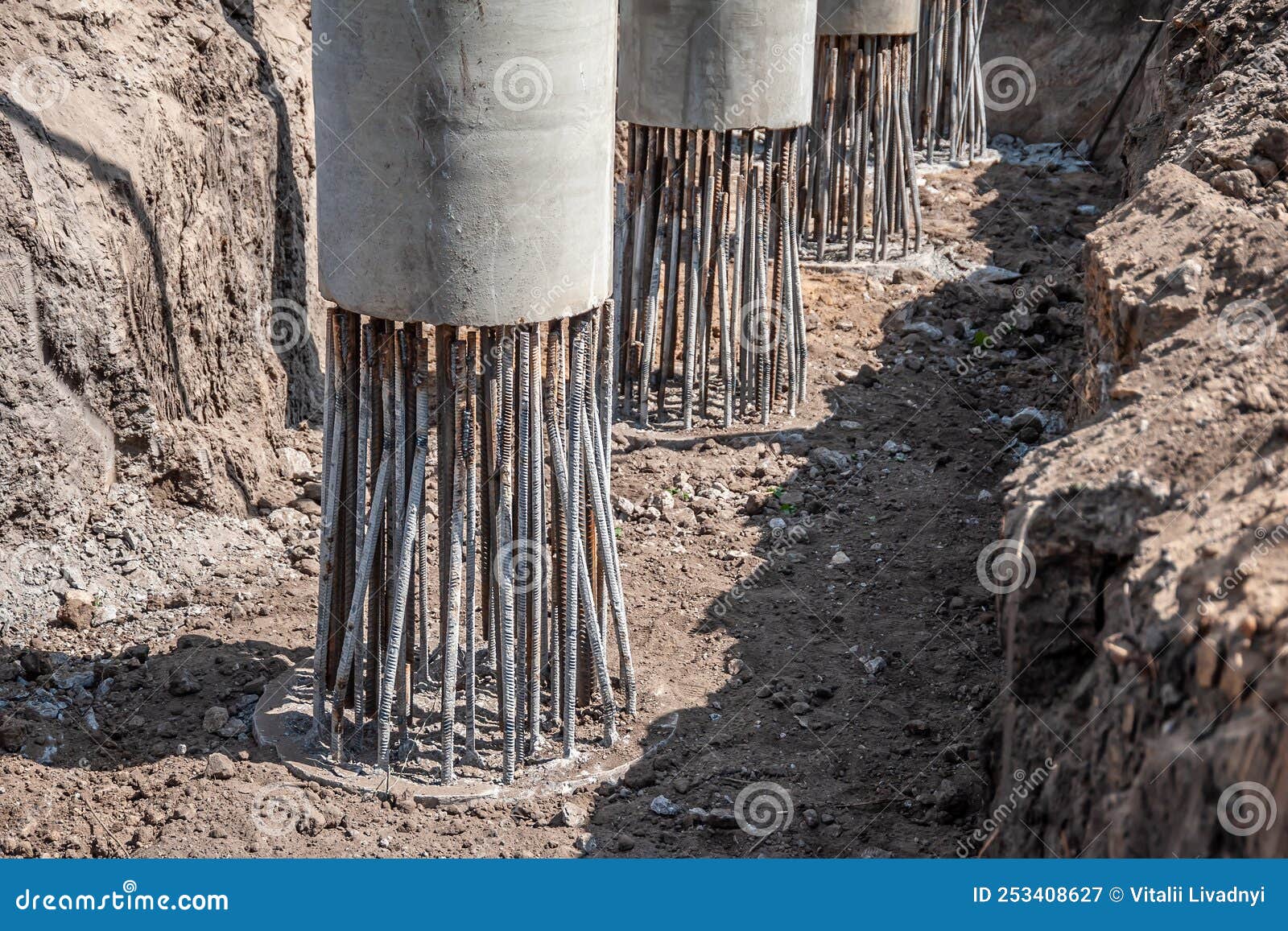 View of the Foundation Pit of the Construction Stock Image - Image of ...