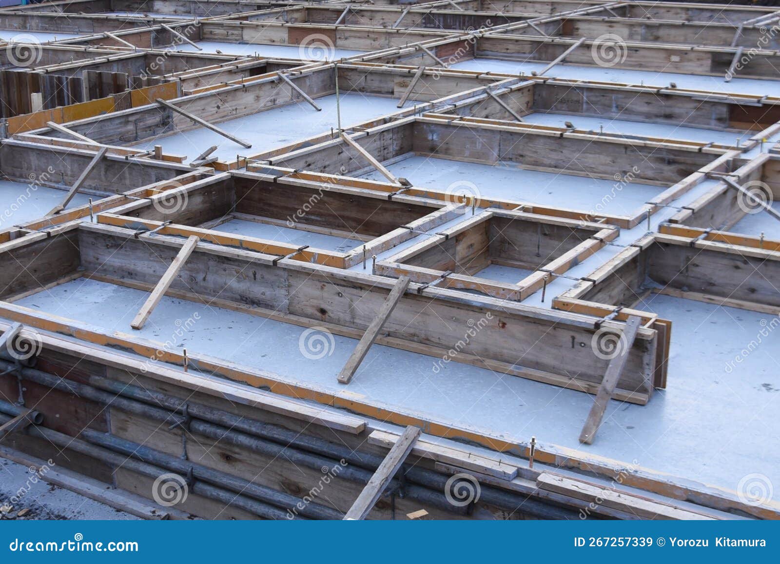 The Foundation Work of Residential Building Construction Site. the ...