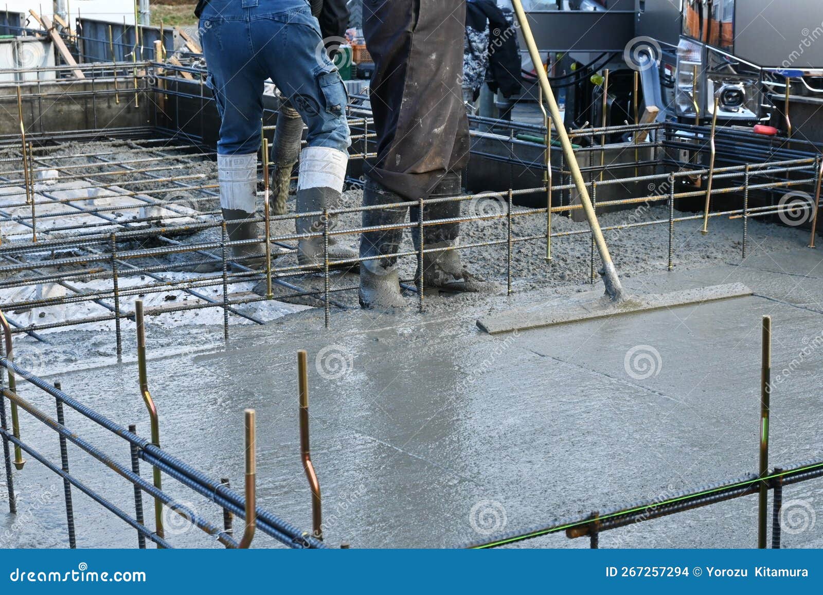 The Foundation Work of Residential Building Construction Site. the ...