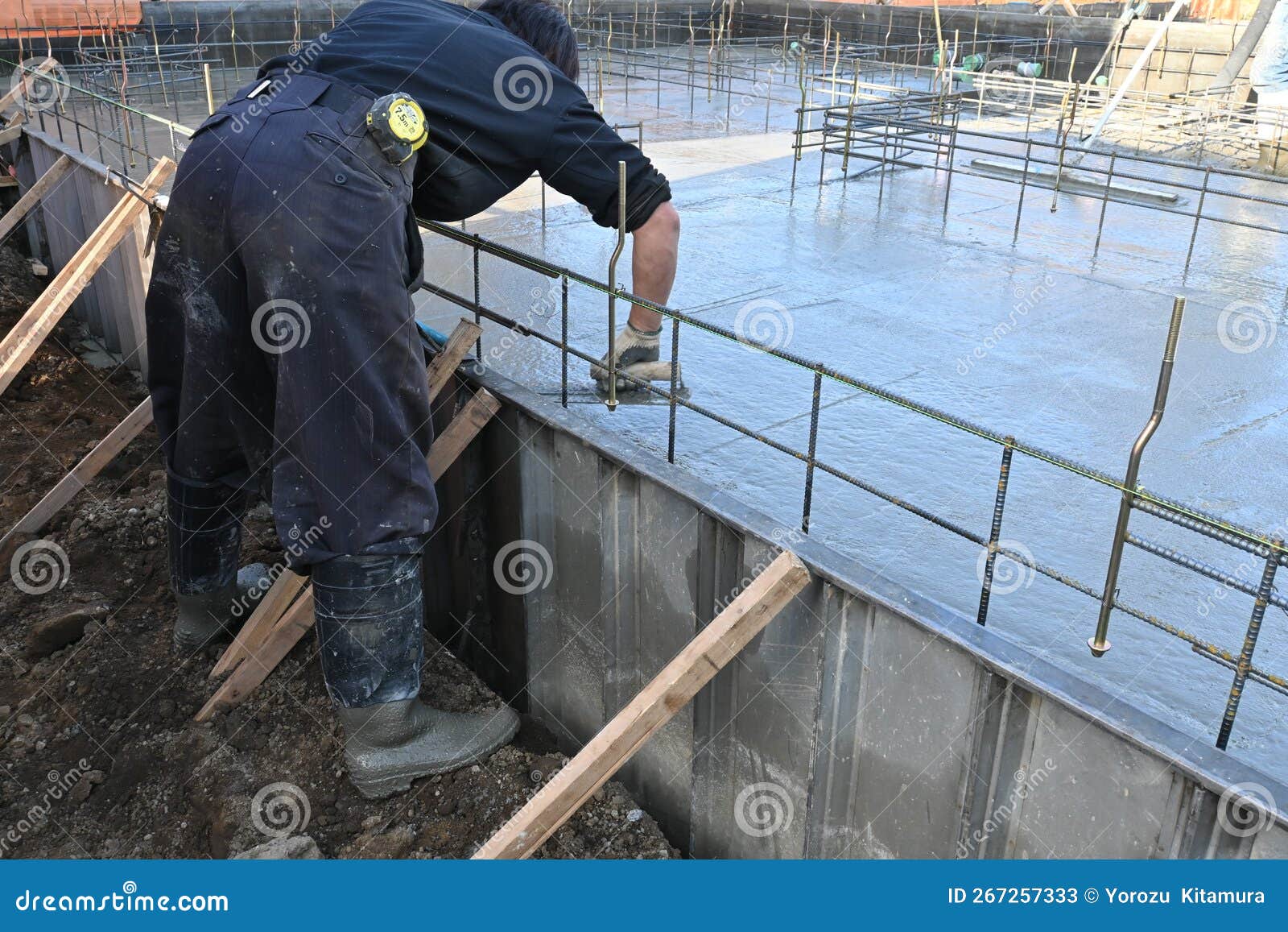 The Foundation Work of Residential Building Construction Site. the ...