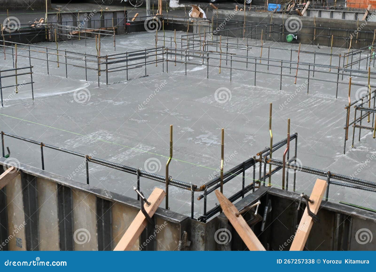 The Foundation Work of Residential Building Construction Site. the ...