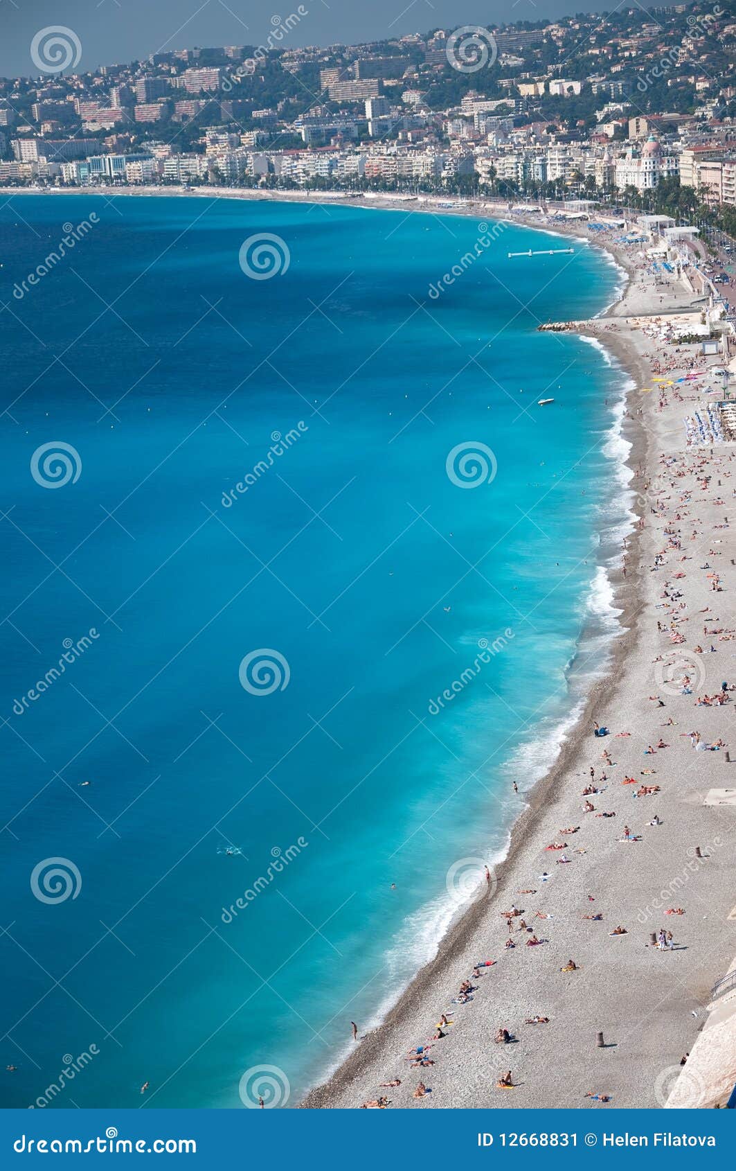 View of the French Riviera Coastline Stock Image - Image of scene ...