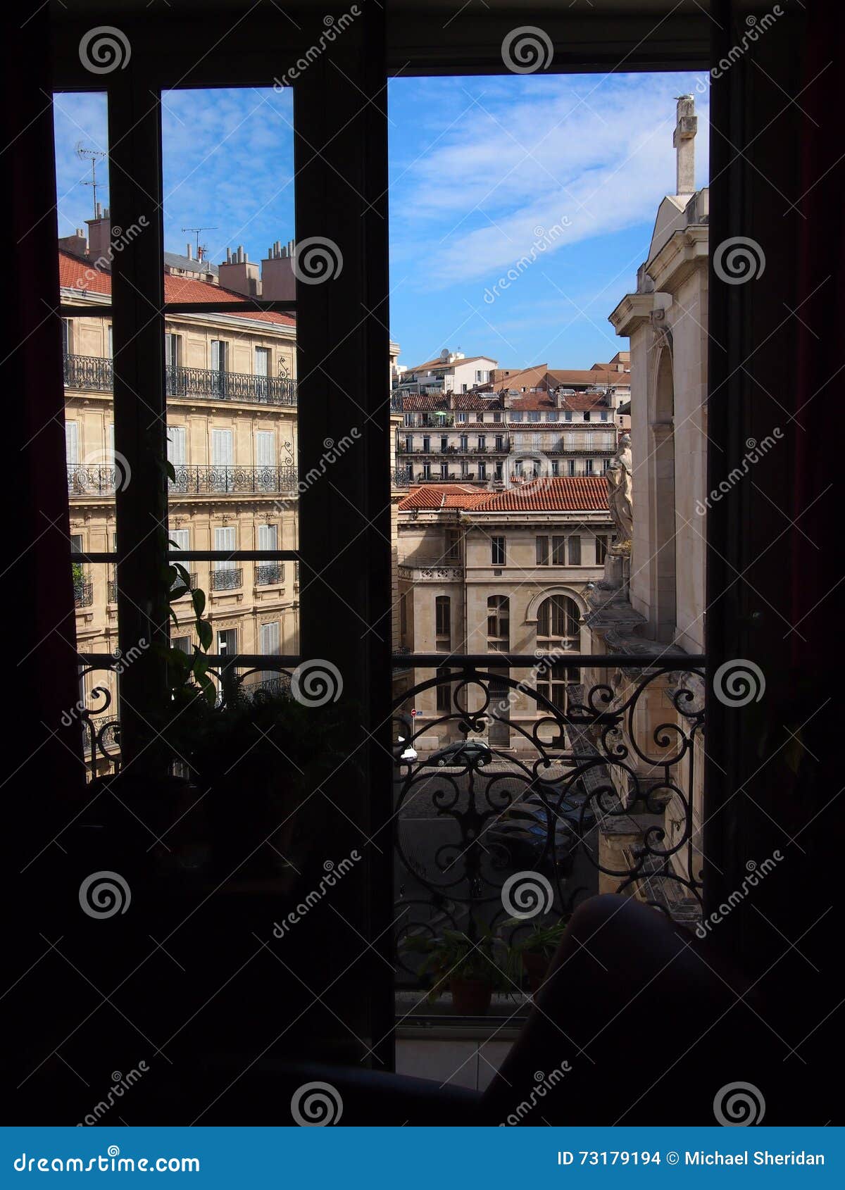 View from French windows stock photo. Image of cityscape - 73179194