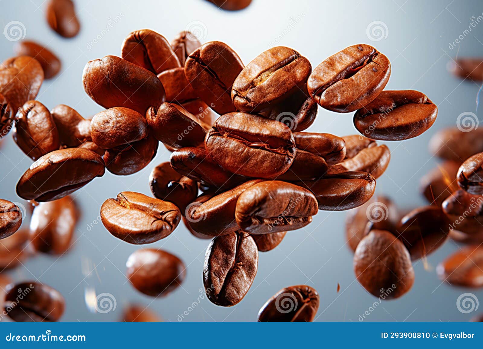 View of Fresh Fragrant Coffee Beans Levitating in the Air Stock ...