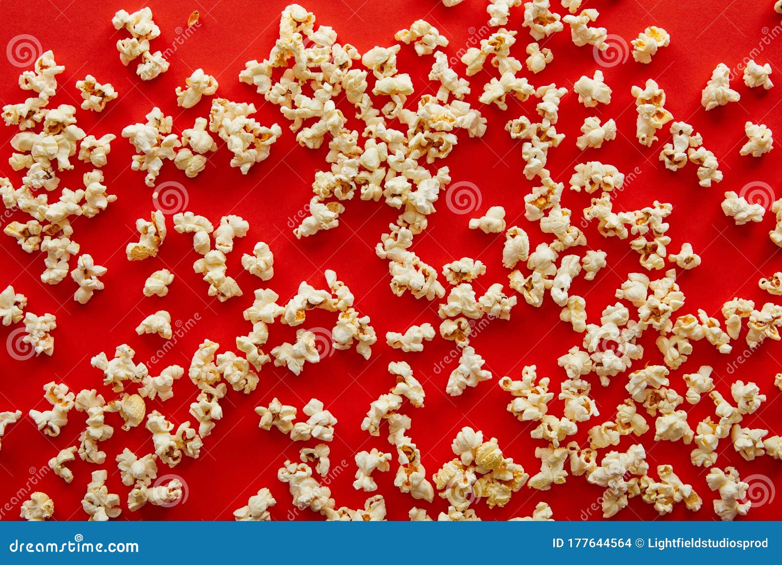 View of Fresh Popcorn Scattered on Stock Photo - Image of popcorn ...