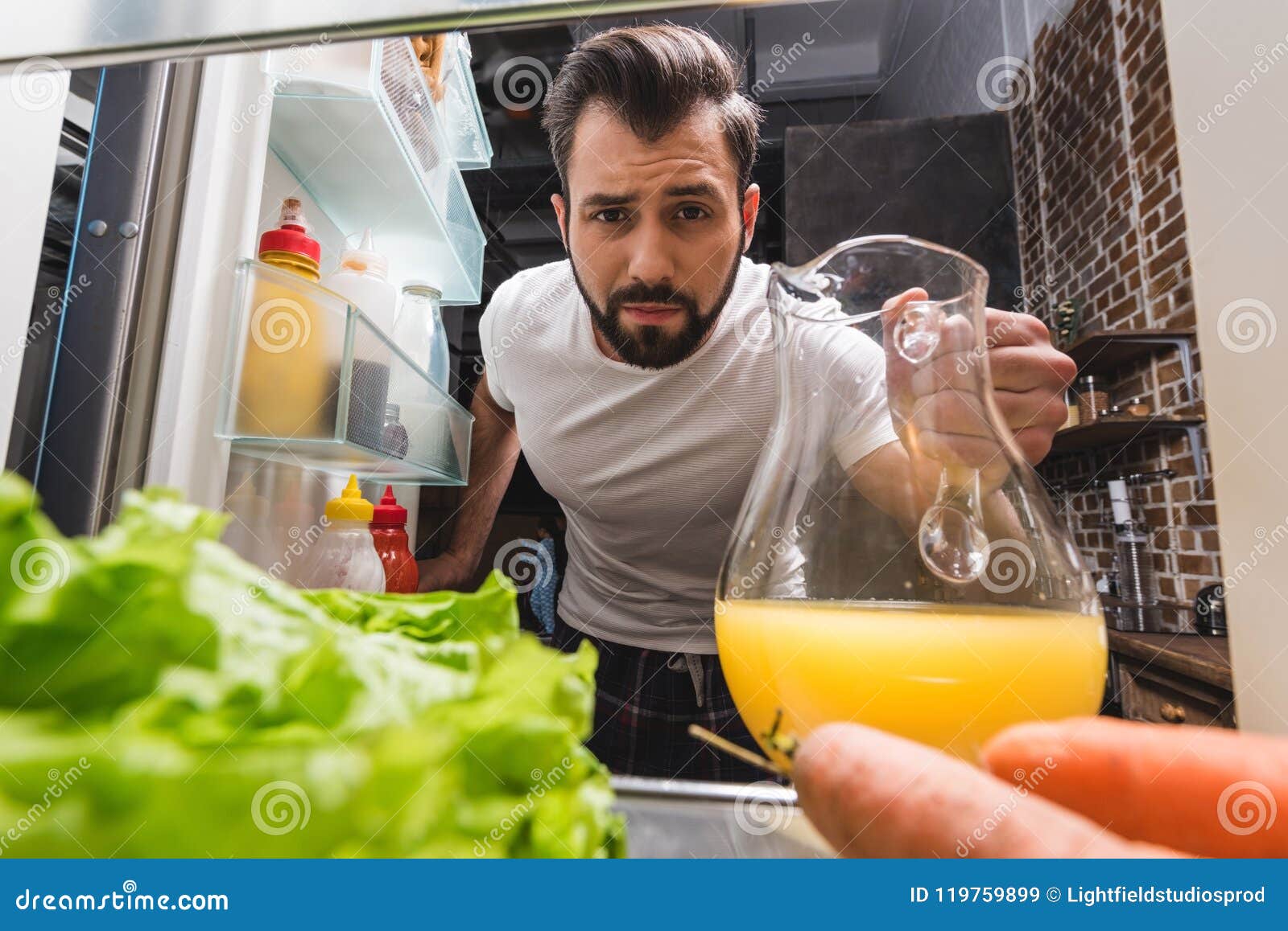 View from fridge at man stock image. Image of male, caucasian - 119759899