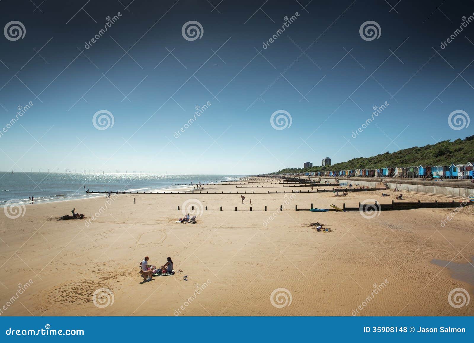 View of Frinton seafront stock photo. Image of sand, shoreline - 35908148