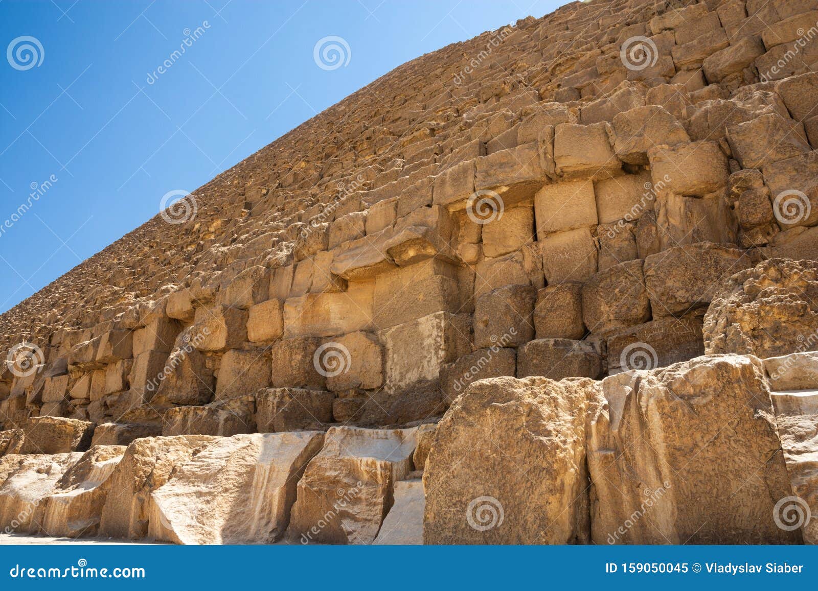 View Fron Bottom of the Great Pyramid of Giza Pyramid of Khufu or the ...