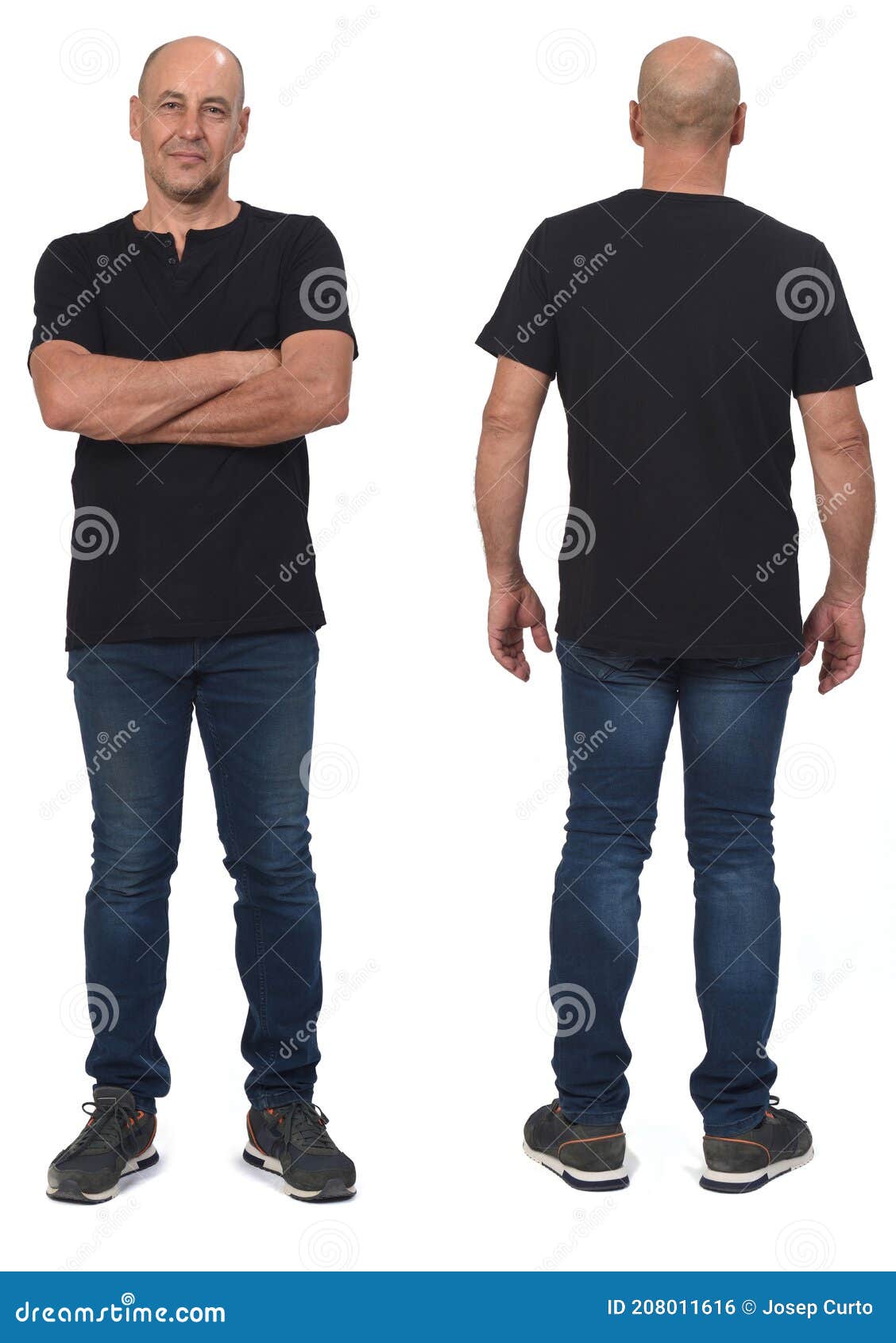 View Front and Back of a Man on White Background Stock Photo - Image of ...