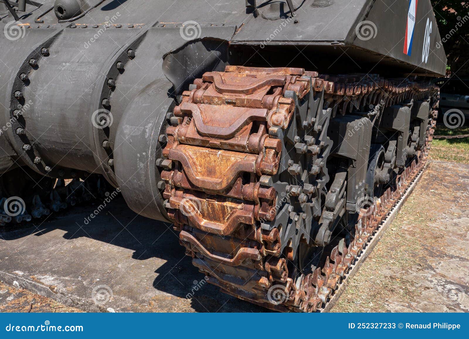 View of the Front of the Caterpillar Sherman Tank Stock Image - Image ...