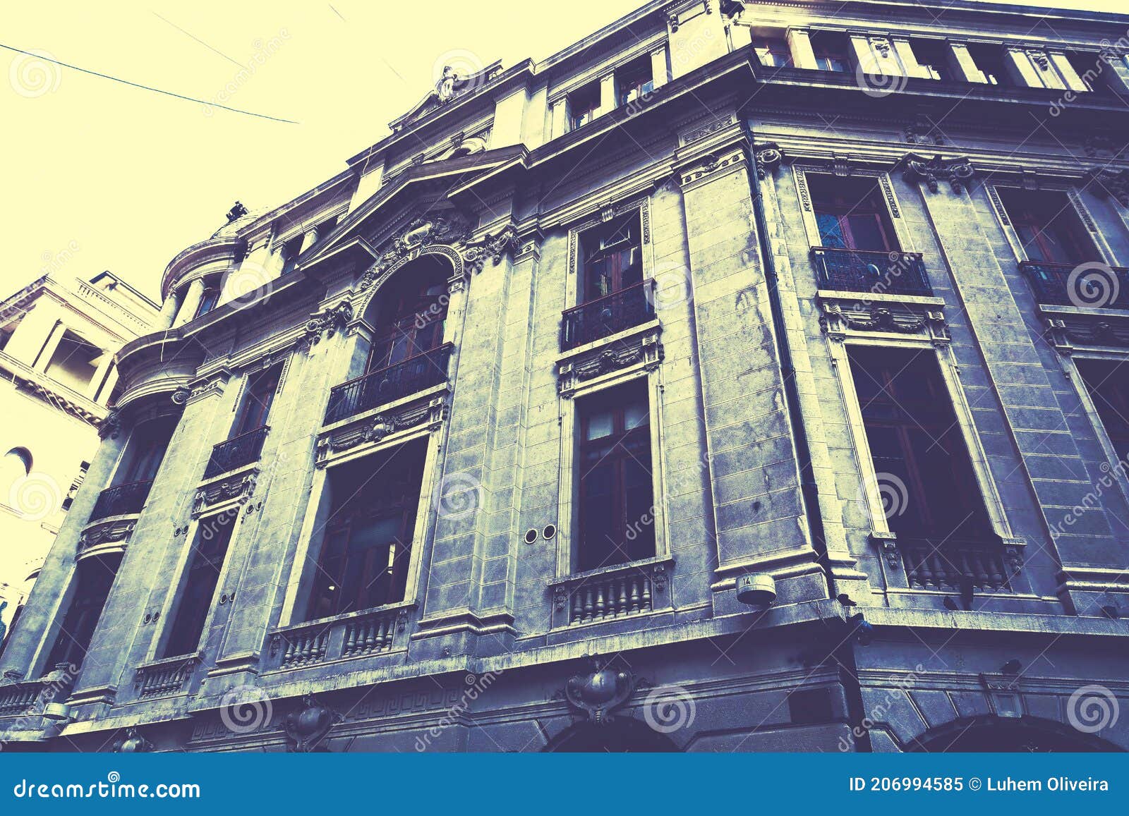 View of the Front of an Old Building Stock Image - Image of vintage ...