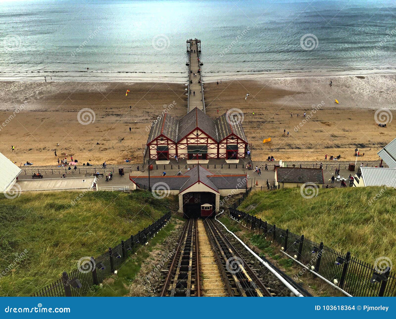 View from Funicular Railway at Saltburn by the Sea Stock Photo - Image ...