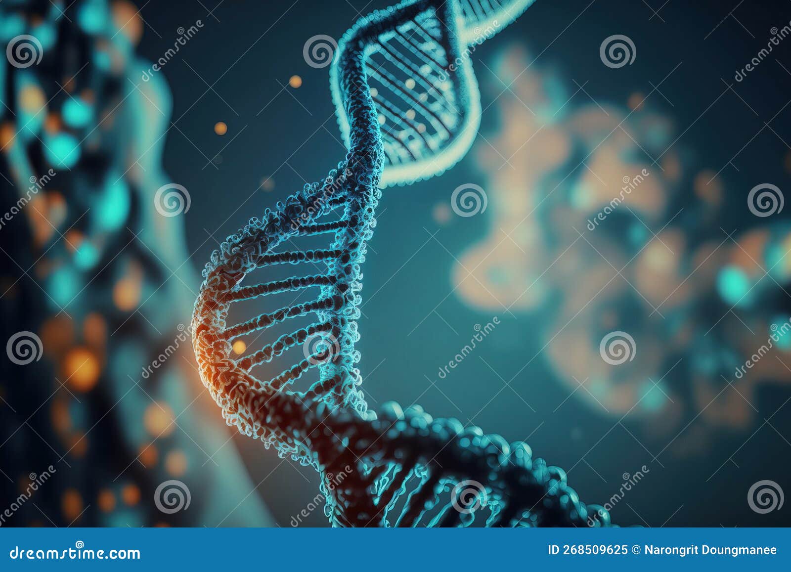 View Future Human DNA Molecules Under the Microscope. Concept of the ...