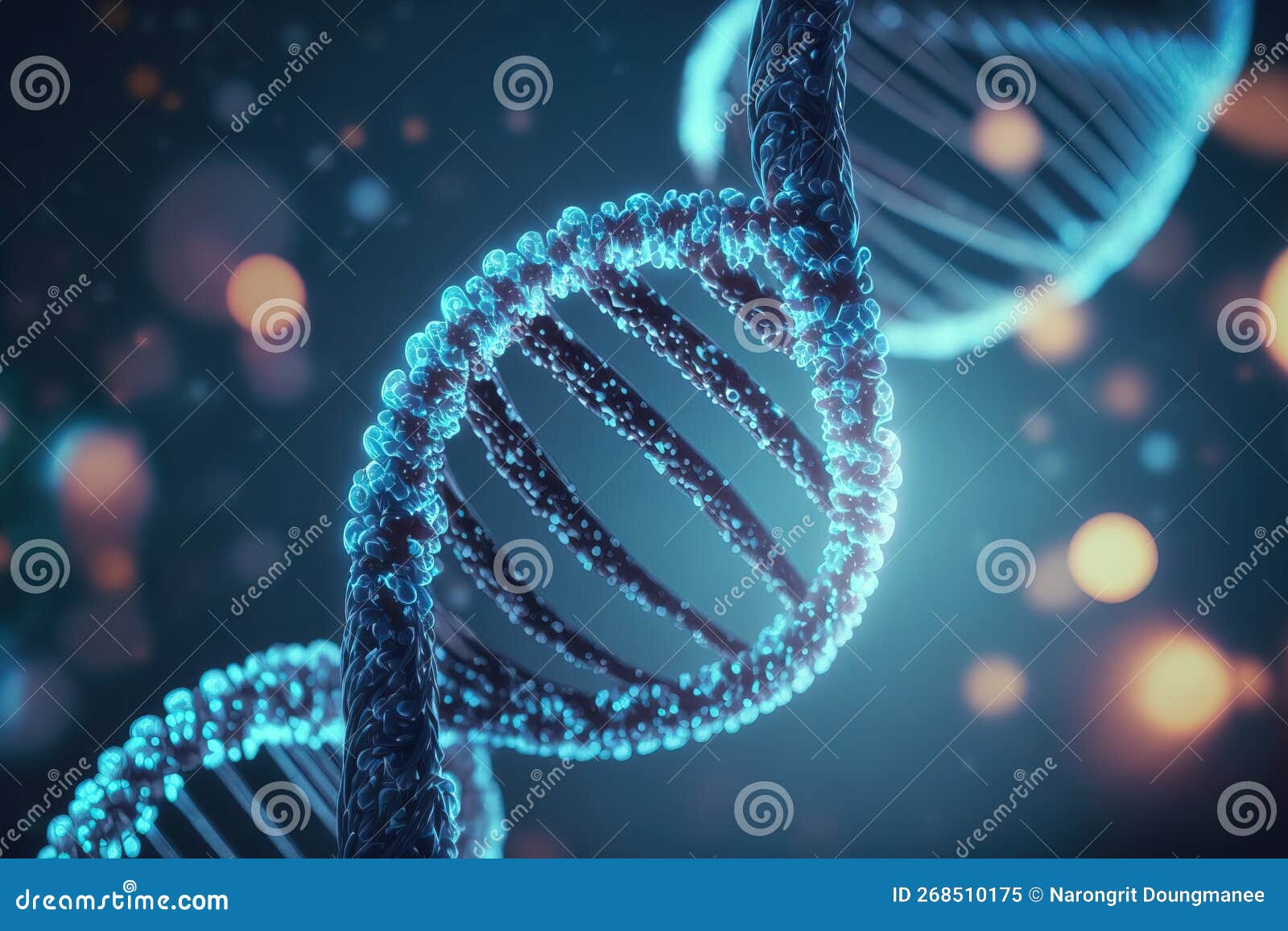 View Future Human DNA Molecules Under the Microscope. Concept of the ...