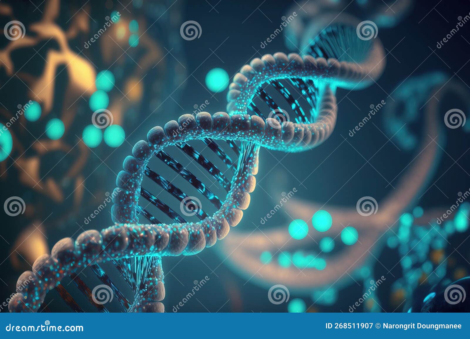 View Future Human DNA Molecules Under the Microscope. Concept of the ...