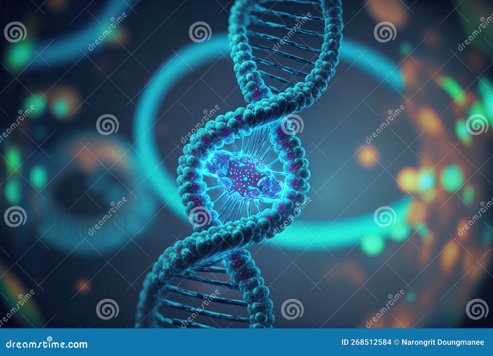 View Future Human DNA Molecules Under the Microscope. Concept of the ...