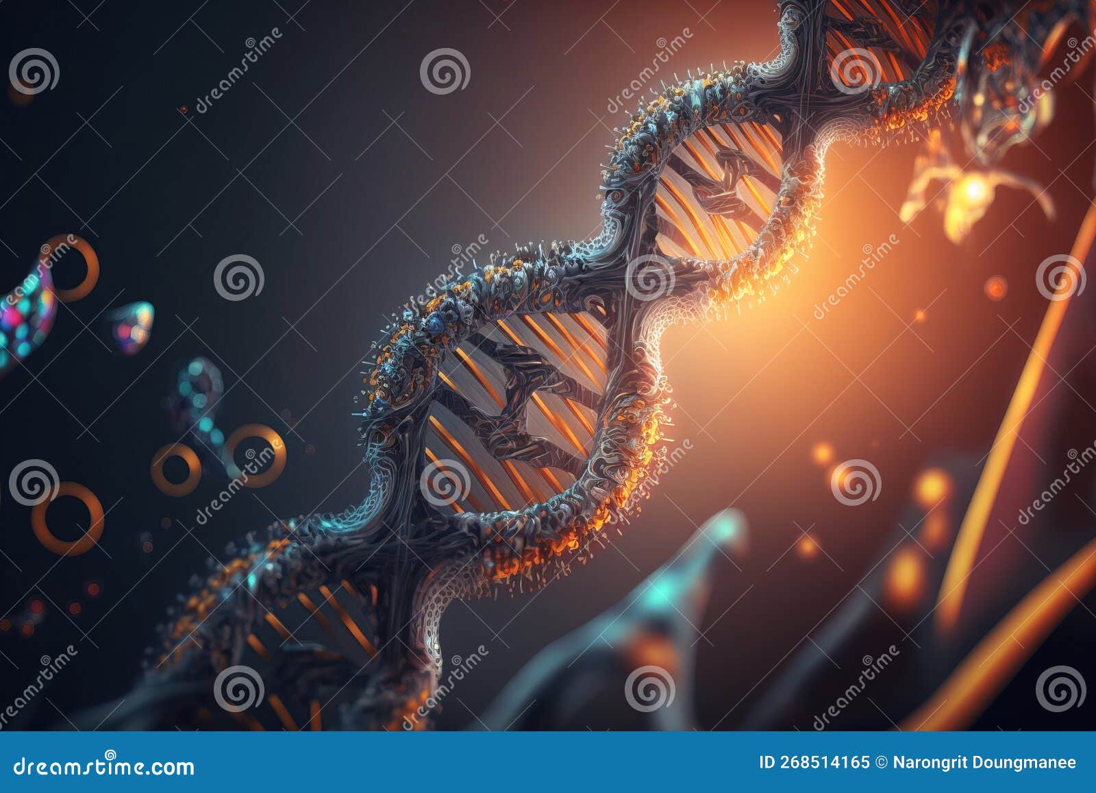 View Future Human DNA Molecules Under the Microscope. Concept of the ...