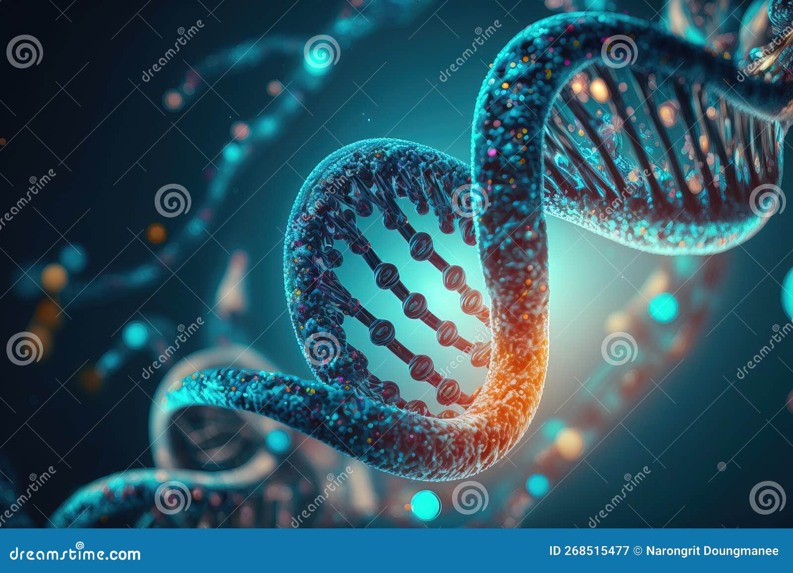 View Future Human DNA Molecules Under the Microscope. Concept of the ...