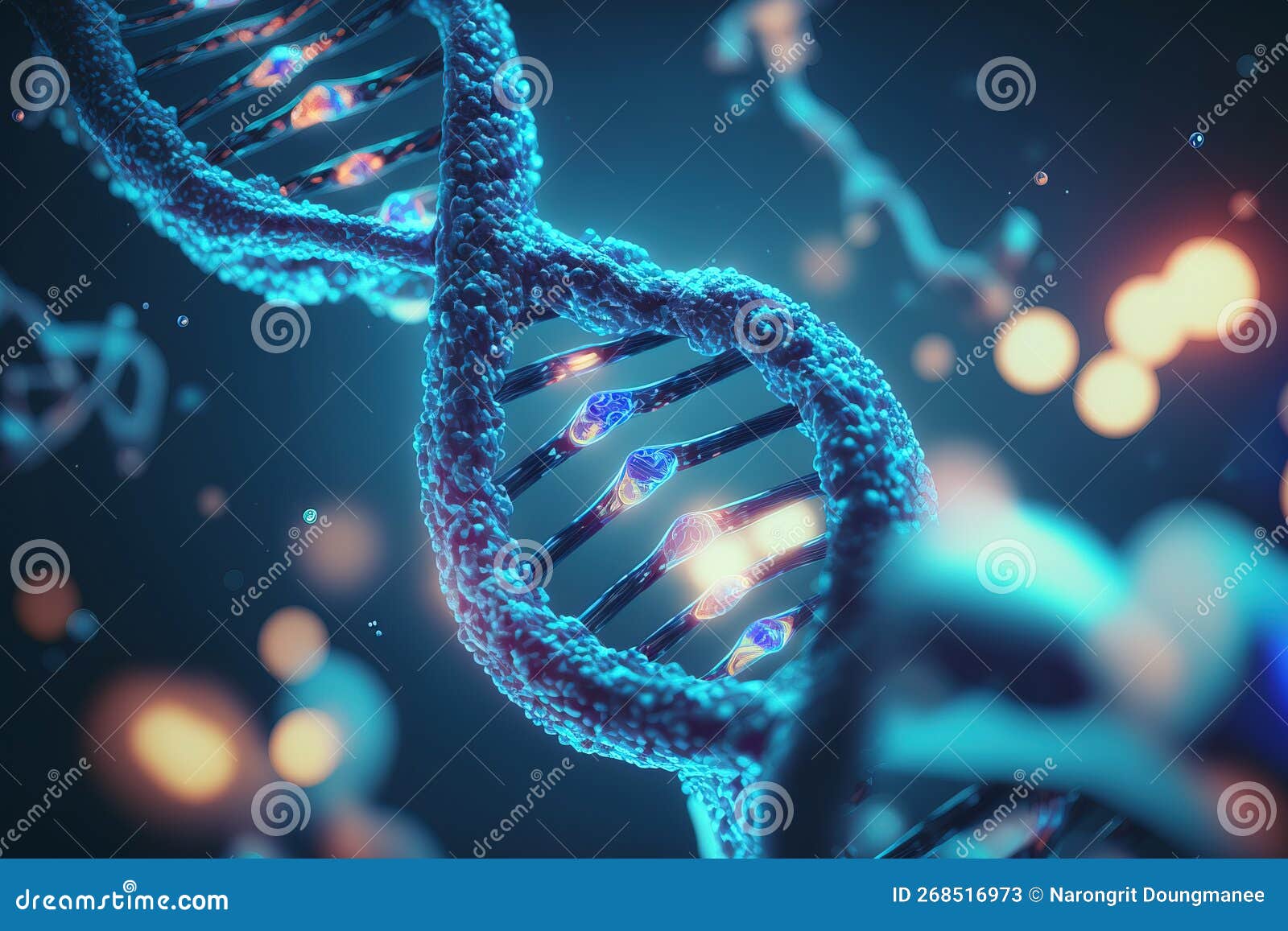 View Future Human DNA Molecules Under the Microscope. Concept of the ...