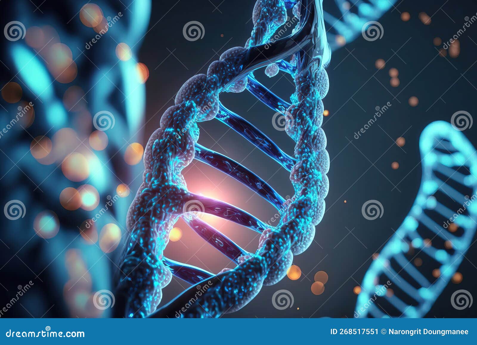 View Future Human DNA Molecules Under the Microscope. Concept of the ...