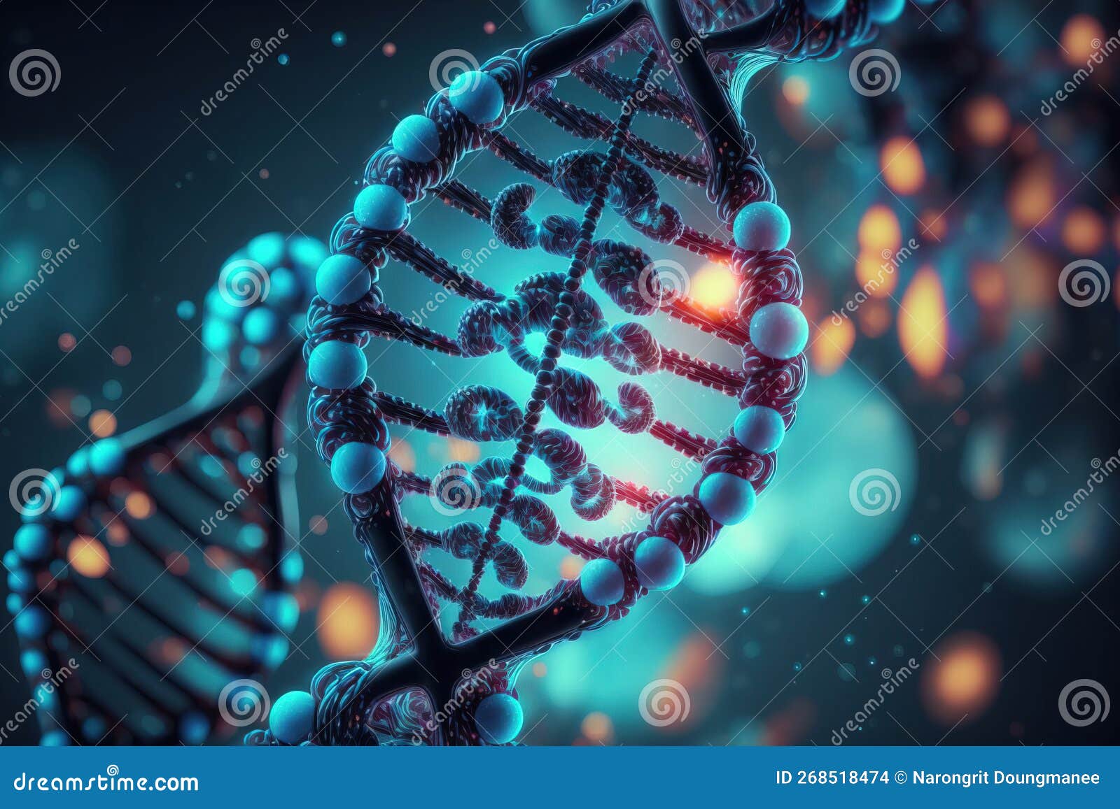 View Future Human DNA Molecules Under the Microscope. Concept of the ...