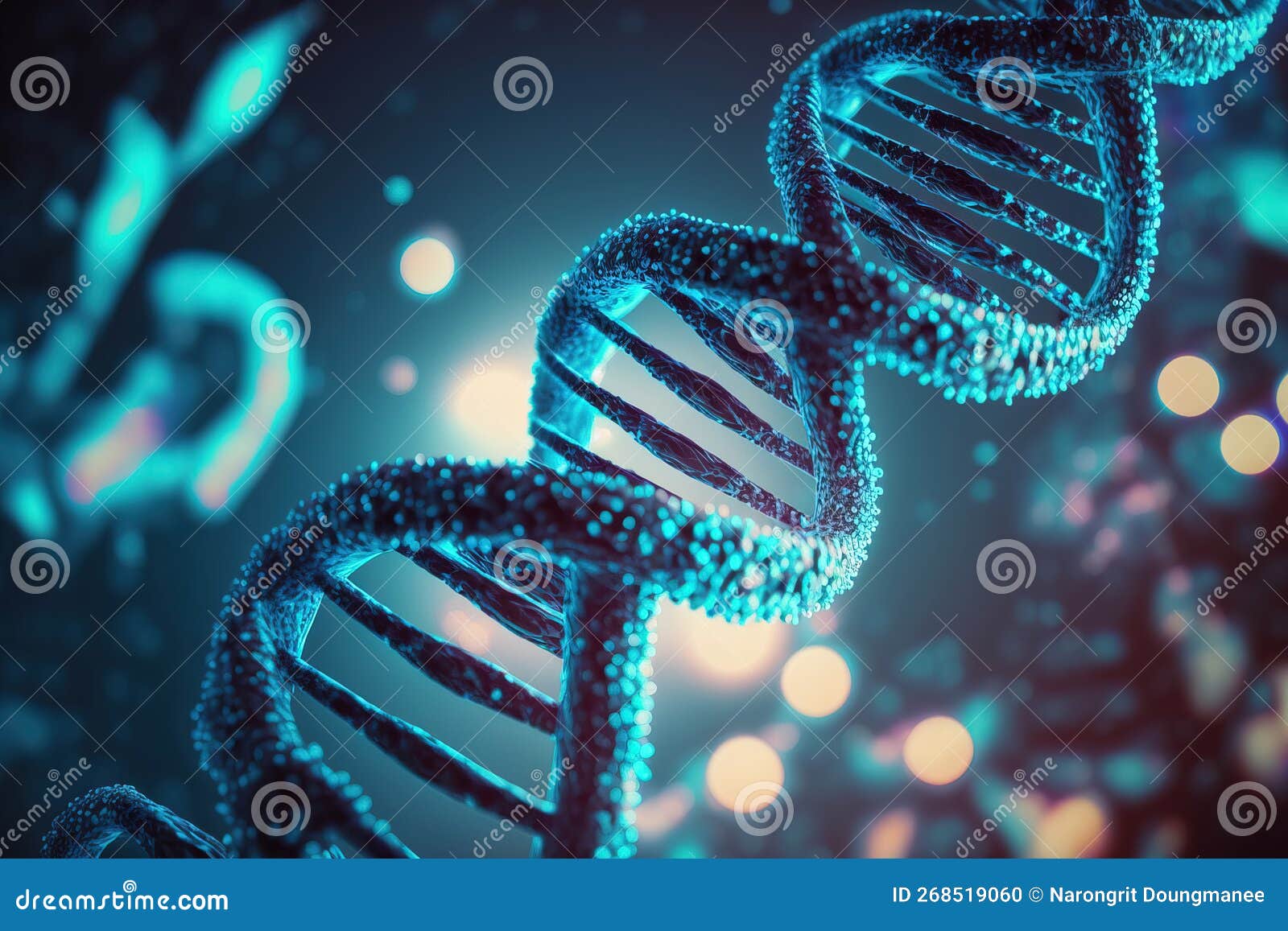 View Future Human DNA Molecules Under the Microscope. Concept of the ...