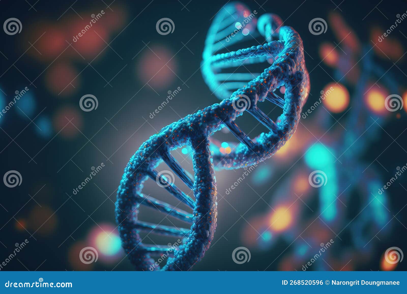 View Future Human DNA Molecules Under the Microscope. Concept of the ...