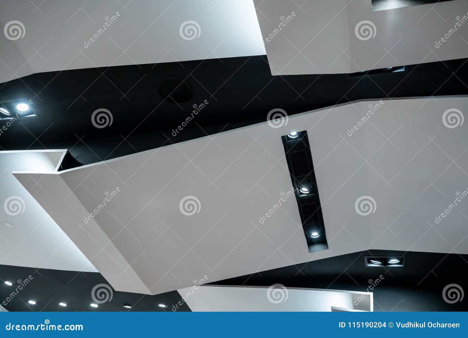 View of a Futuristic Ceiling with Lighting Stock Photo - Image of light ...