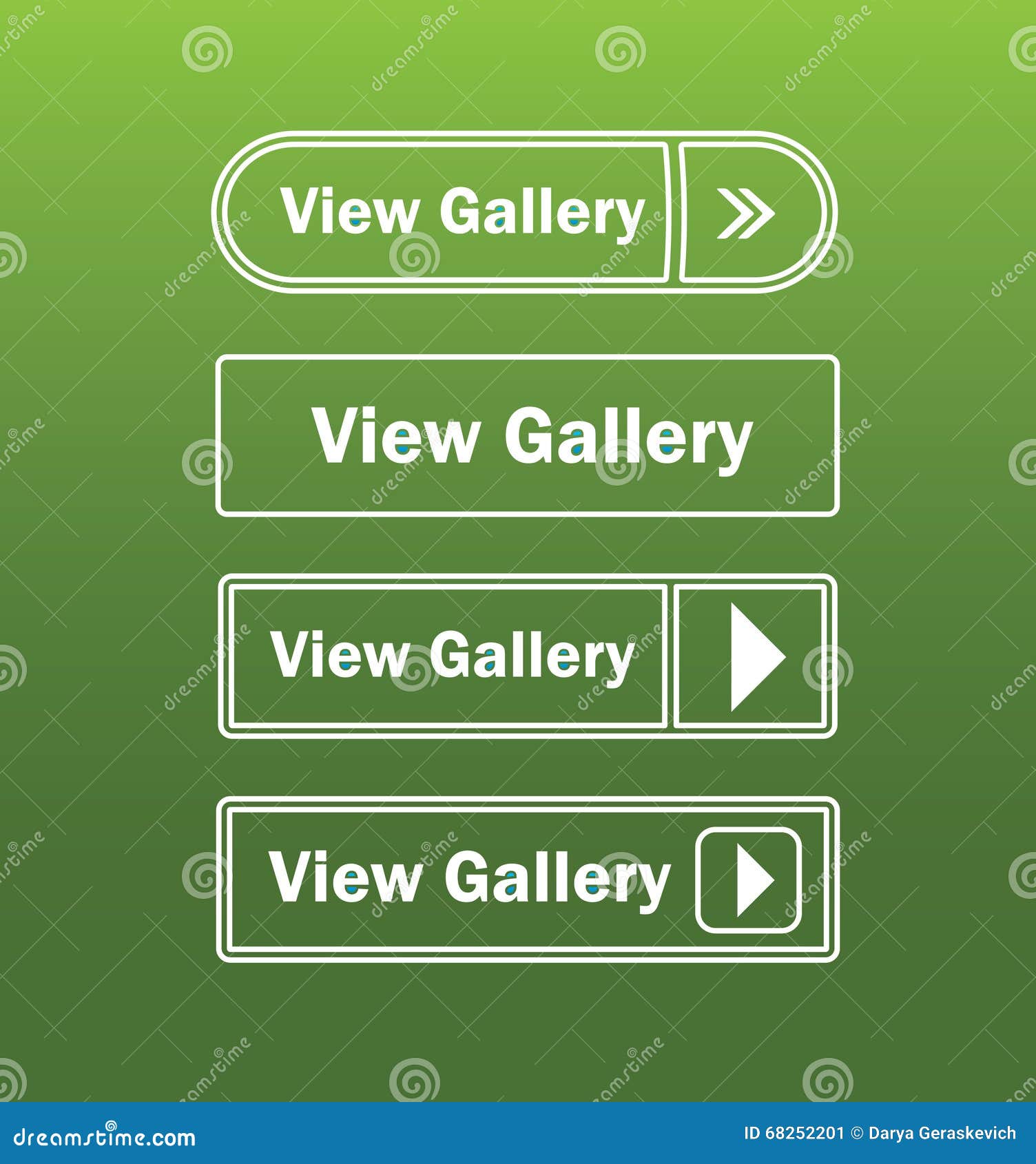 View Gallery buttons. stock vector. Illustration of green - 68252201