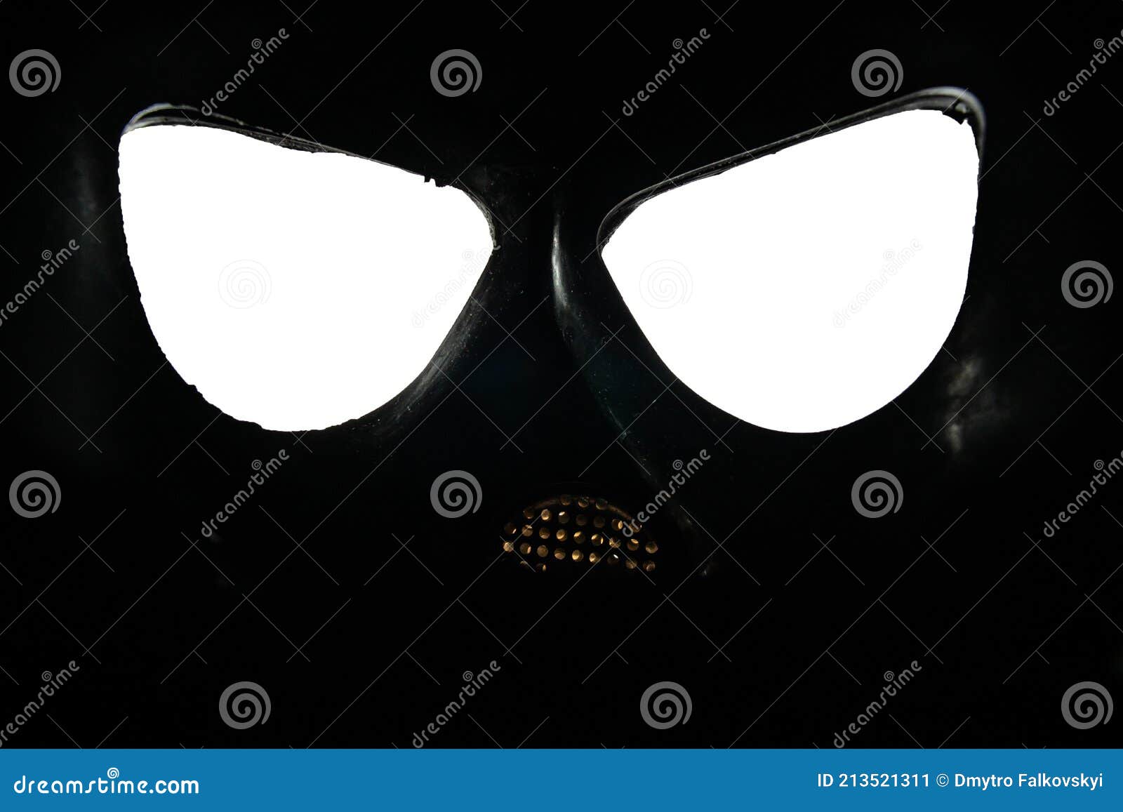 View through a Gas Mask from the First Person Isolated on a White ...