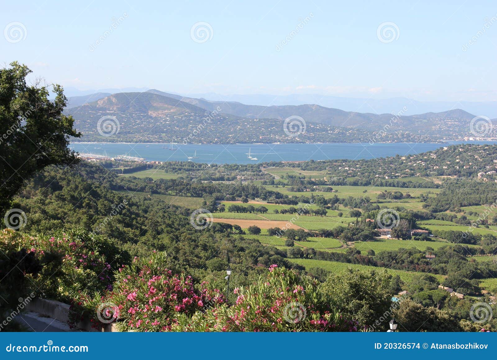 View from Gassin Over Saint Tropez Bay Stock Photo - Image of idyllic ...