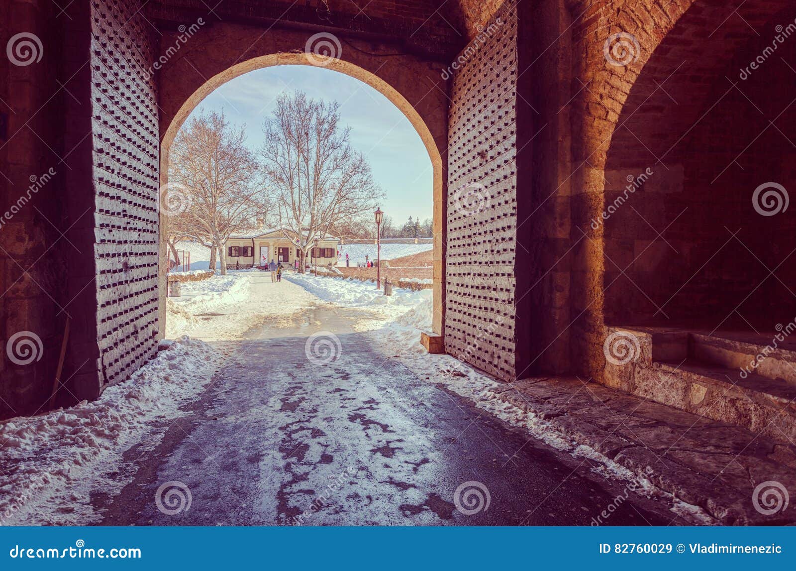 View from the gate stock image. Image of outdoors, town - 82760029