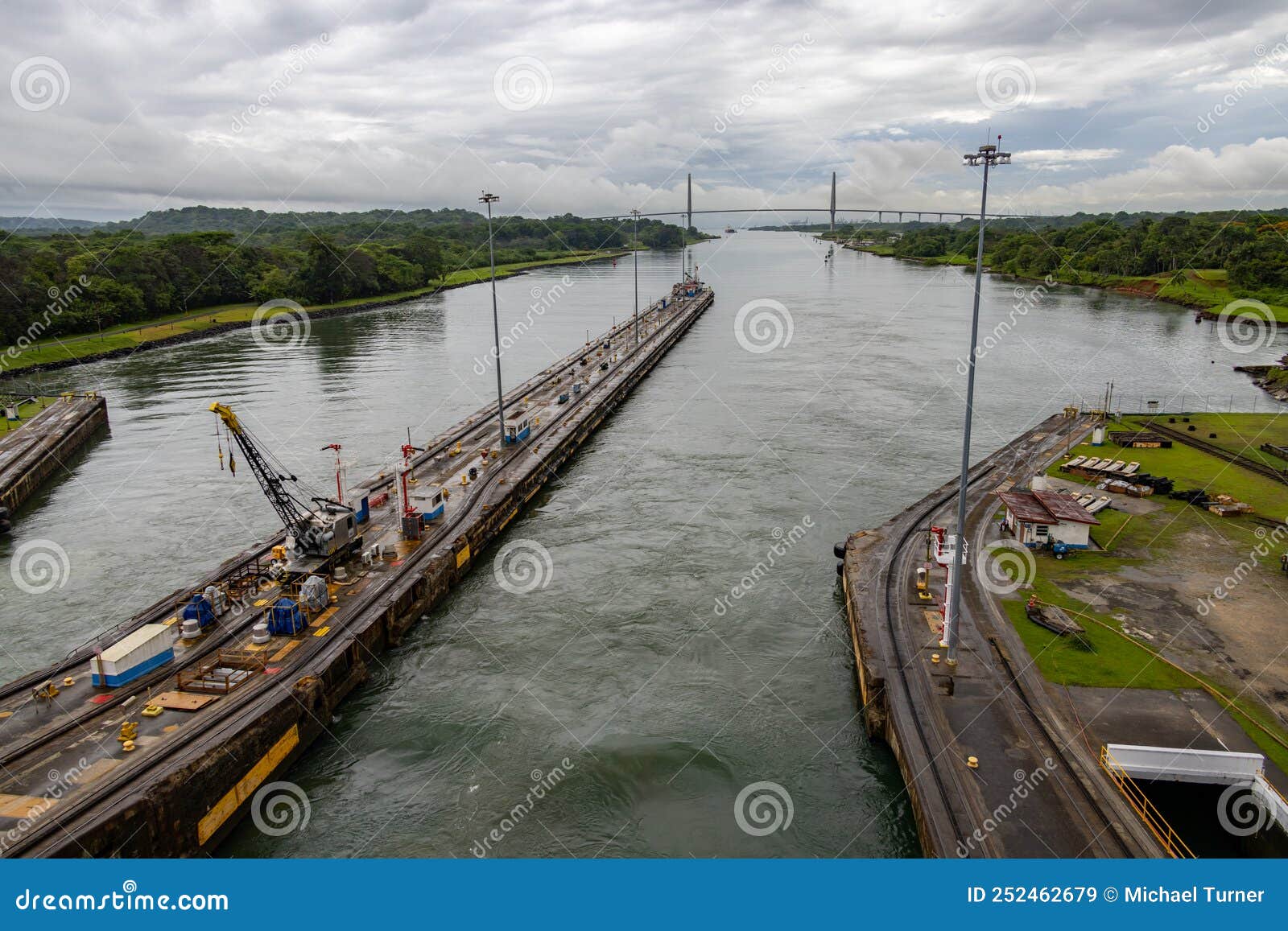 Gatun Locks stock image. Image of view, bridge, locks - 252462679