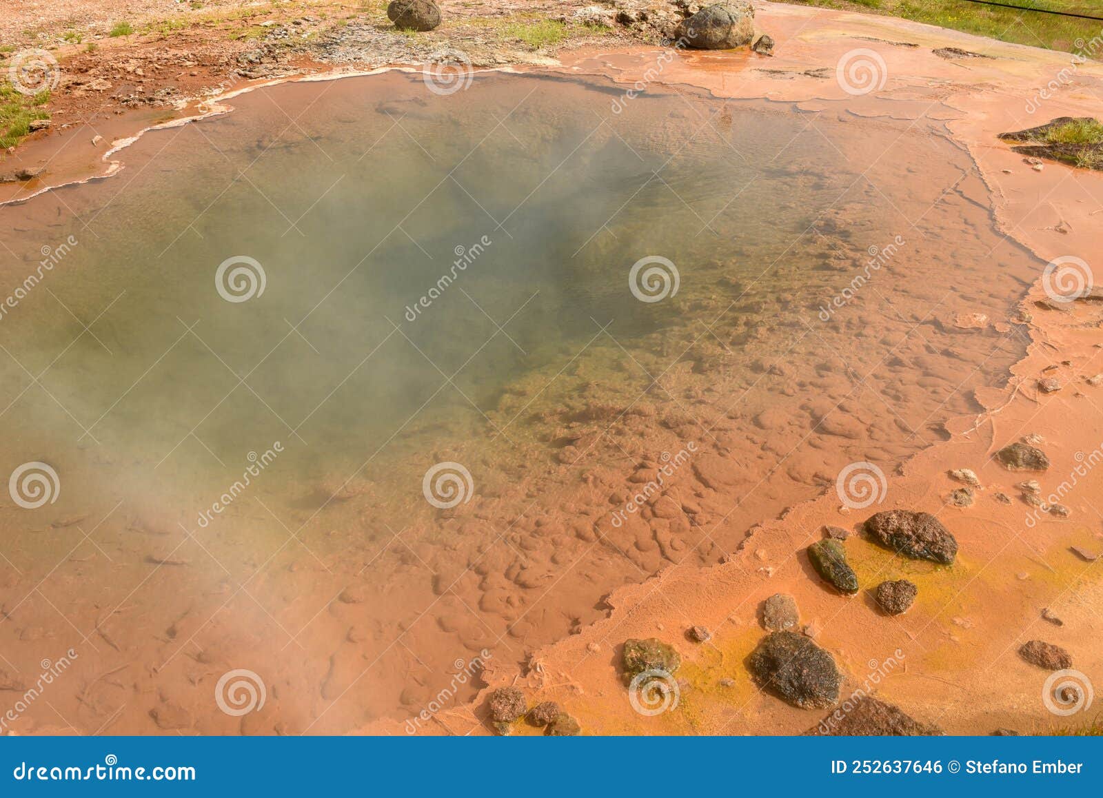 View at the Geothermal Field of Geysir in Iceland Stock Photo - Image ...