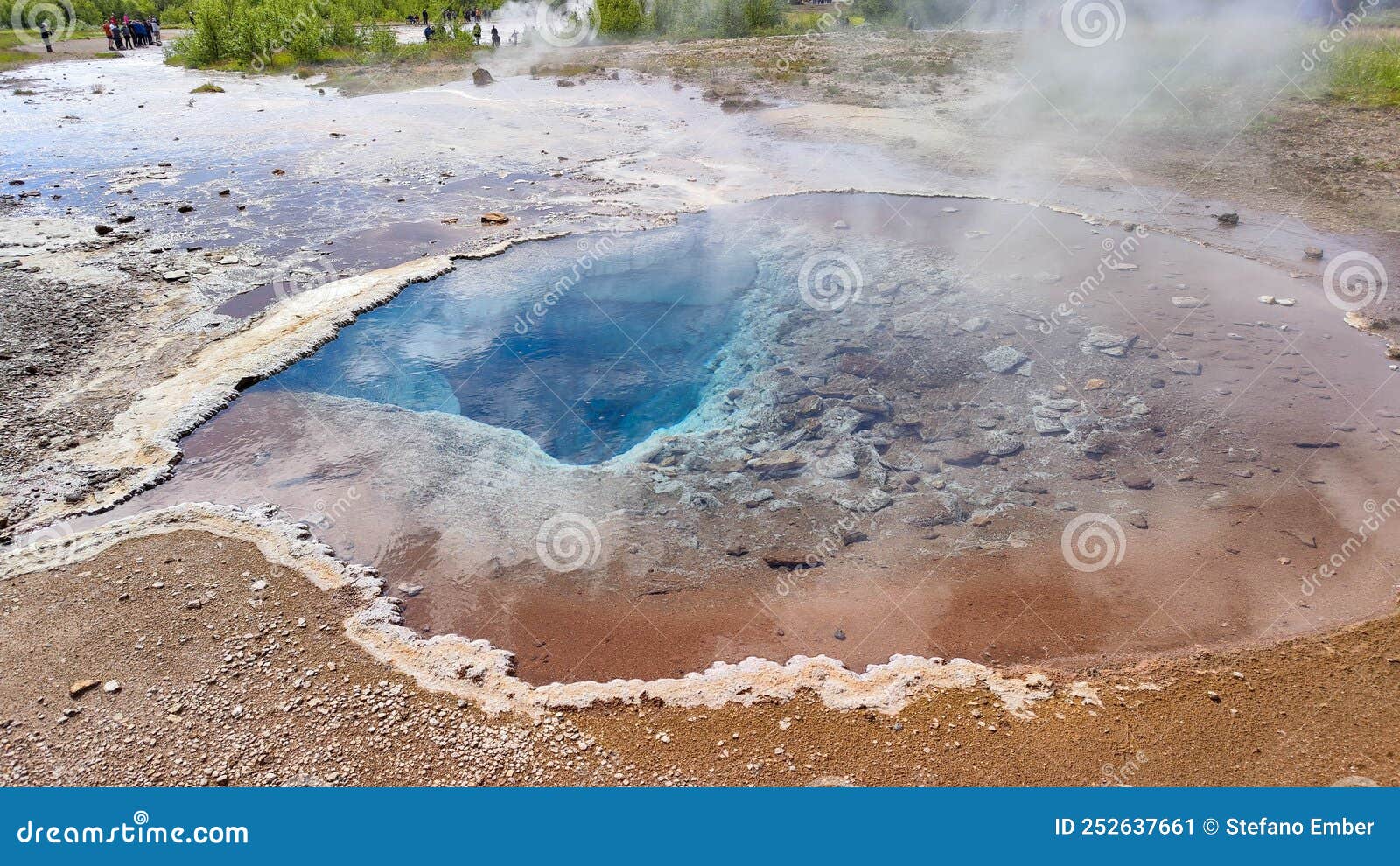 View at the Geothermal Field of Geysir in Iceland Stock Image - Image ...