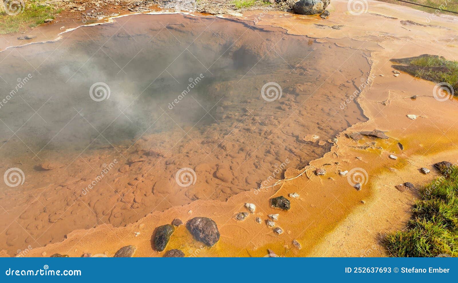 View at the Geothermal Field of Geysir in Iceland Stock Image - Image ...
