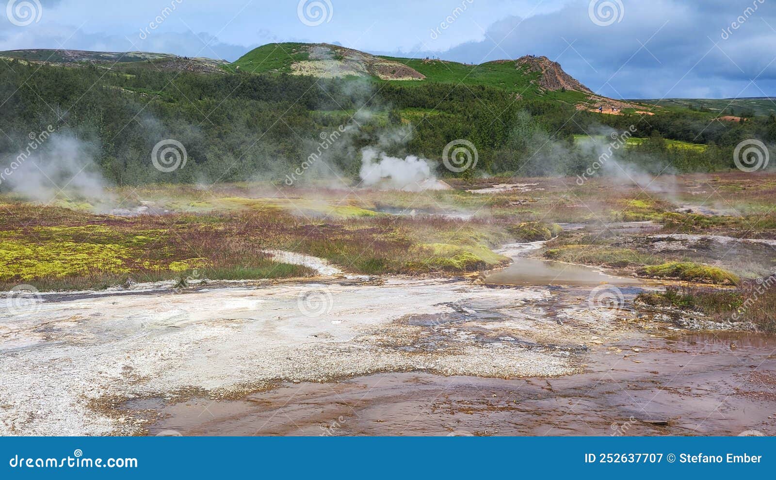 View at the Geothermal Field of Geysir in Iceland Stock Image - Image ...