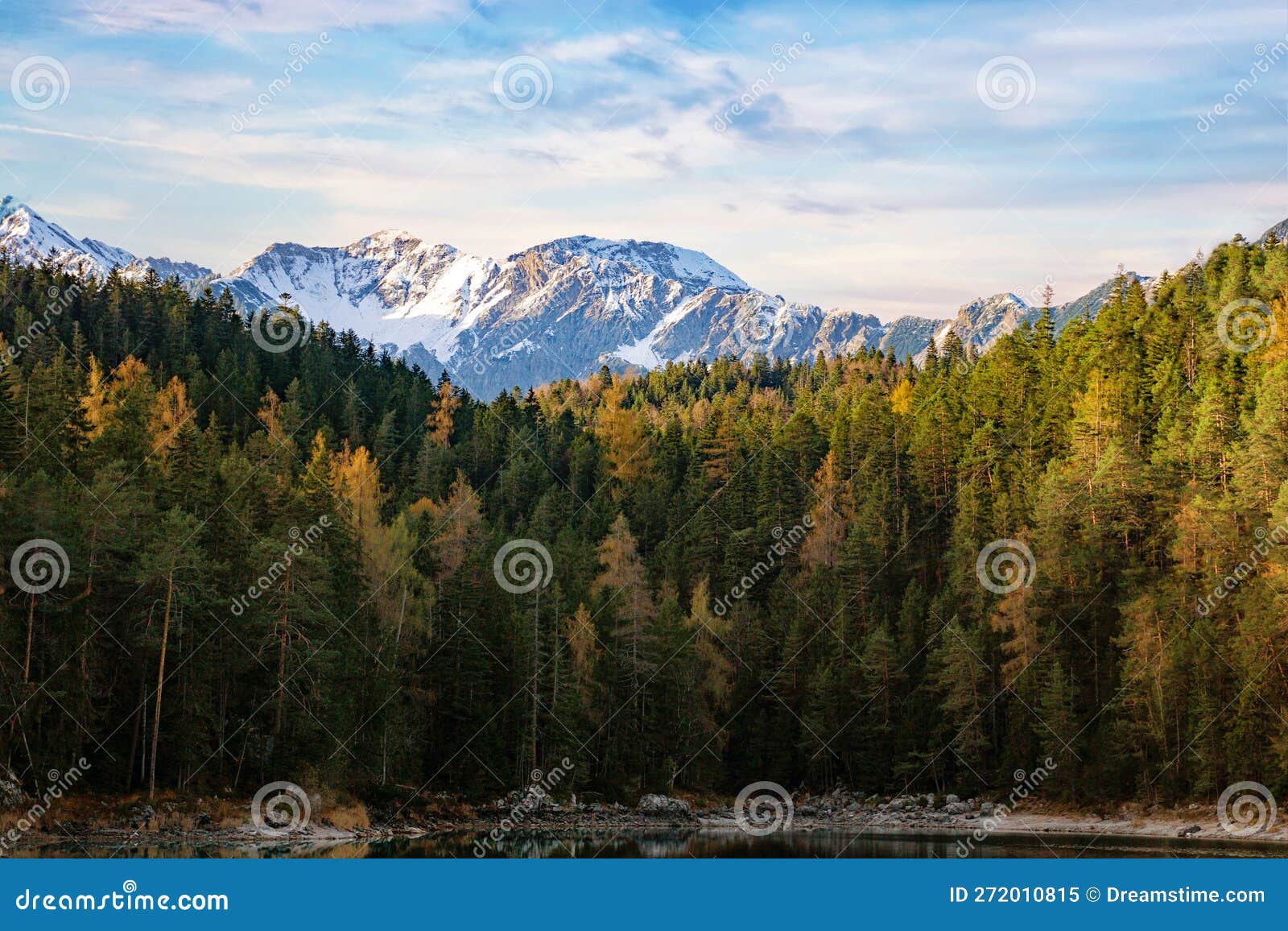 A View of German Alp Mountains on a Lake Eibsee Stock Image - Image of ...