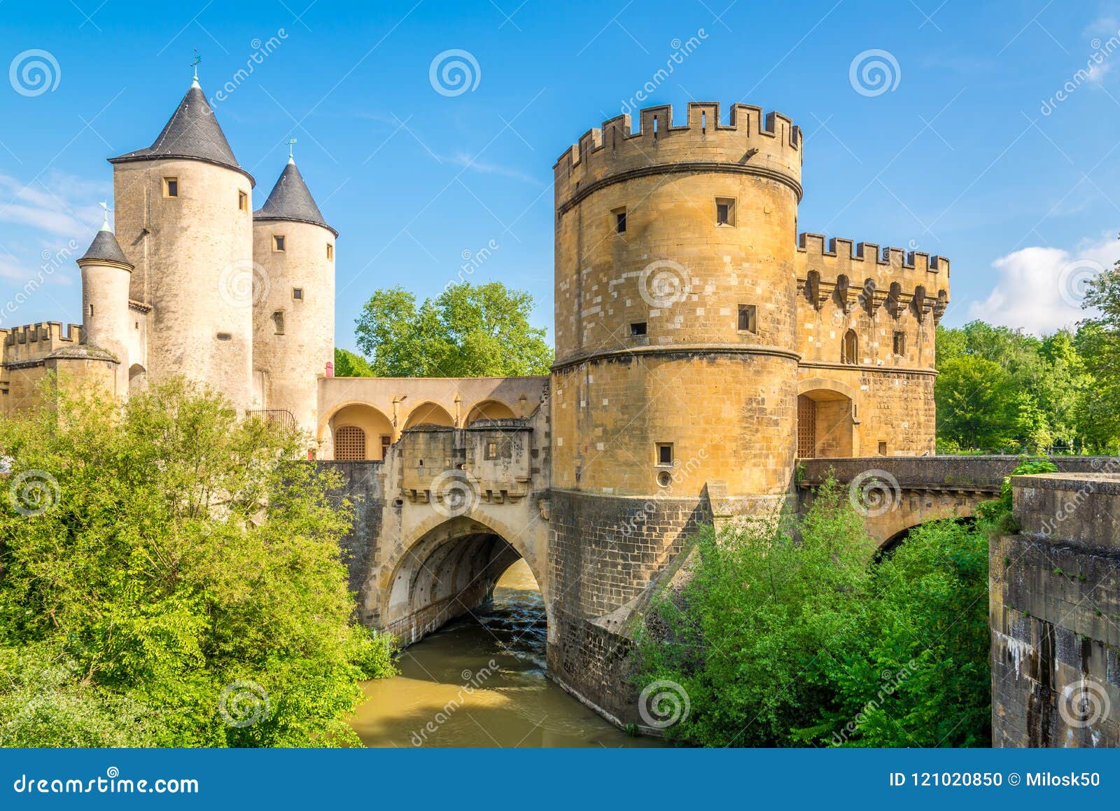 View at the German Gate Bridge in Metz - France Stock Photo - Image of ...