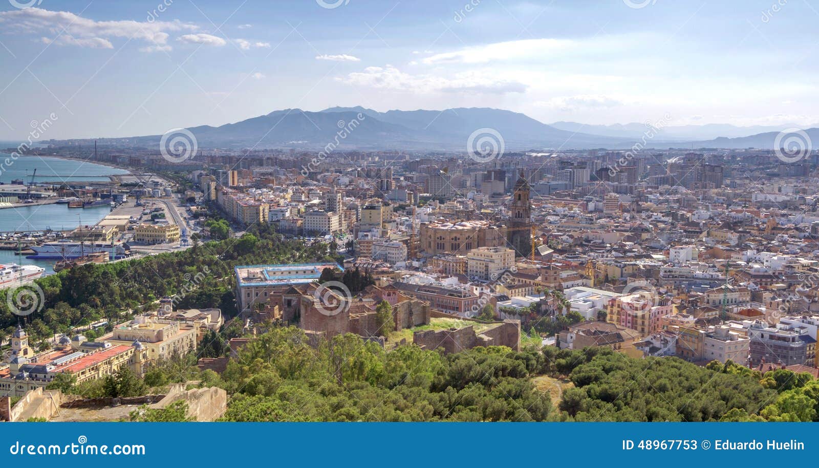 View from Gibralfaro Castle in Malaga Stock Image - Image of andalusia ...