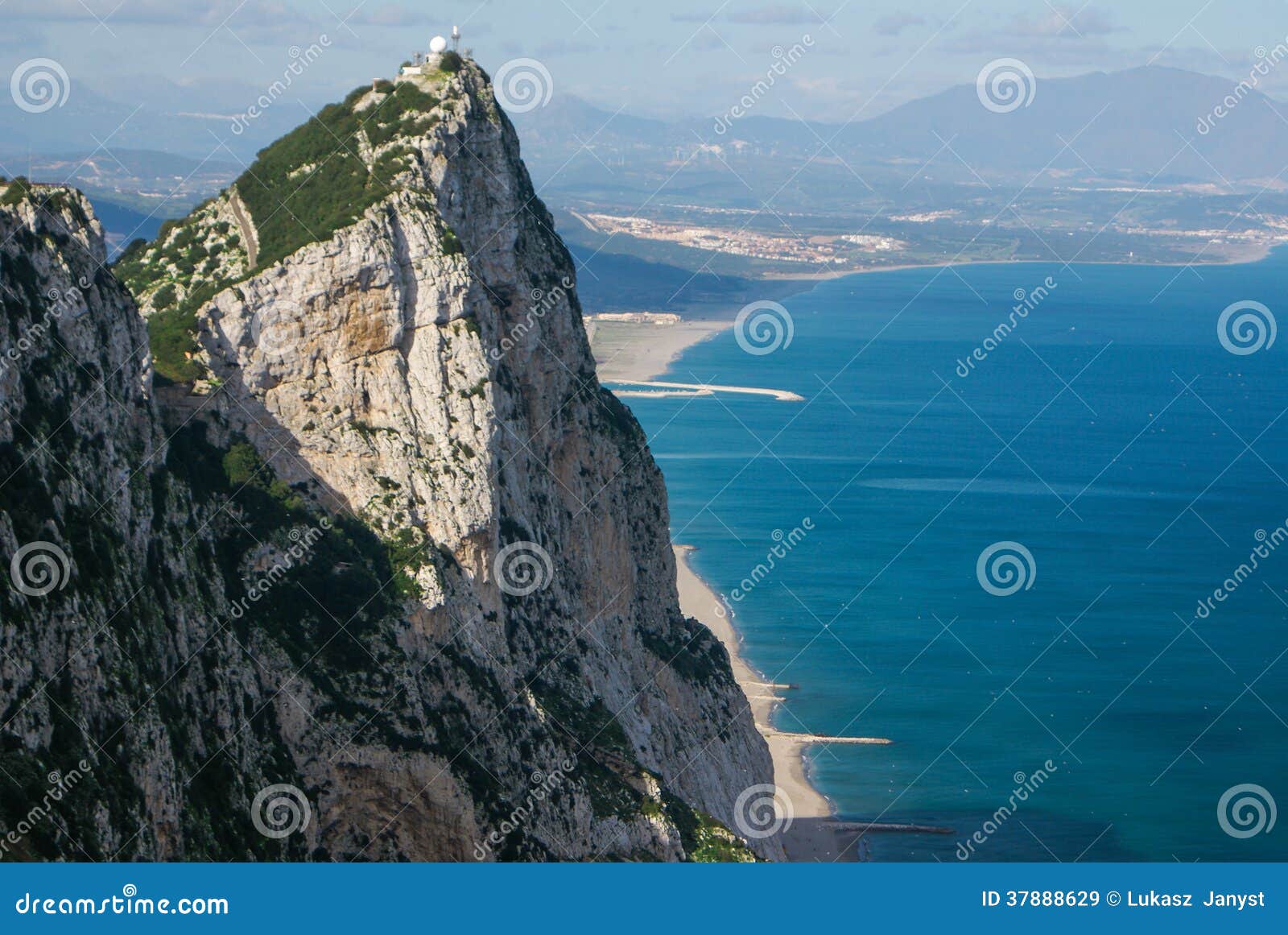 View of the Gibraltar rock stock image. Image of peninsula - 37888629